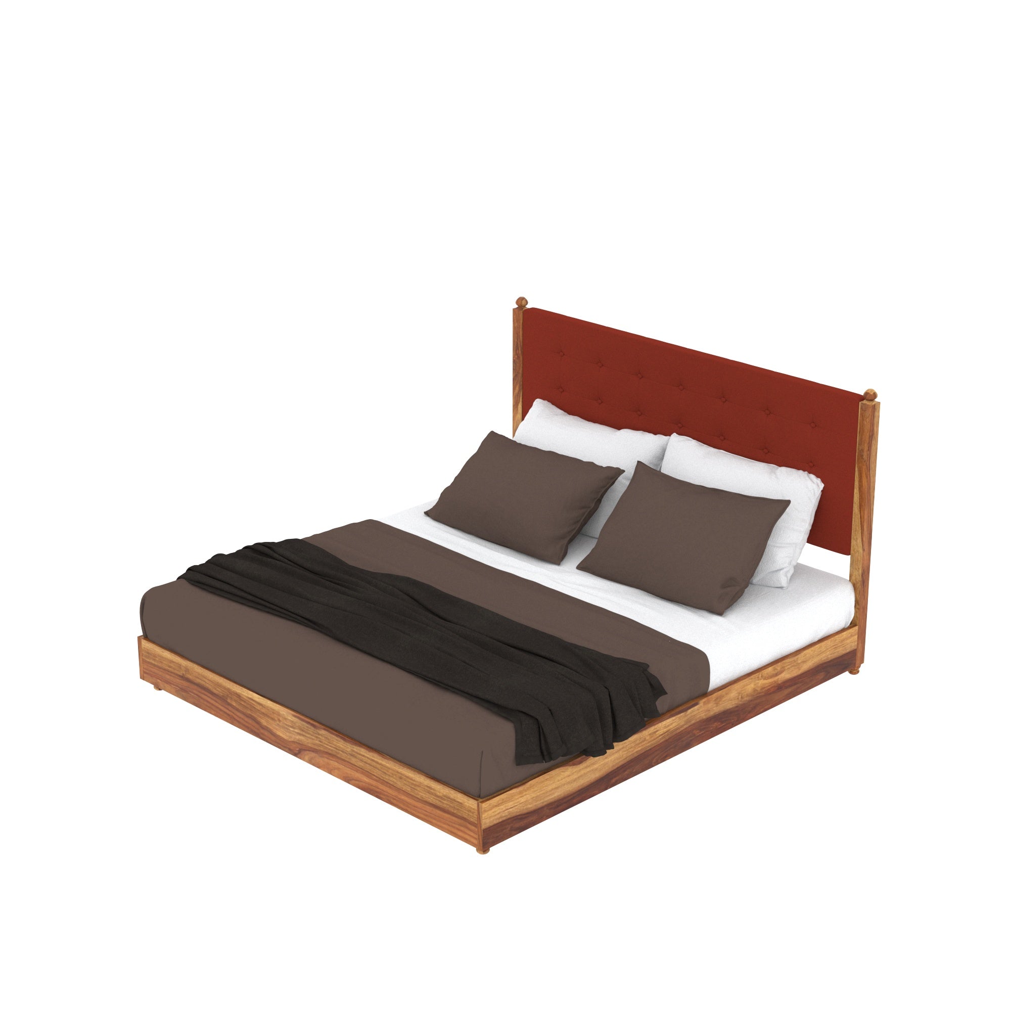 Royal Clever Finished Wooden Handmade Long Bed for Bedroom