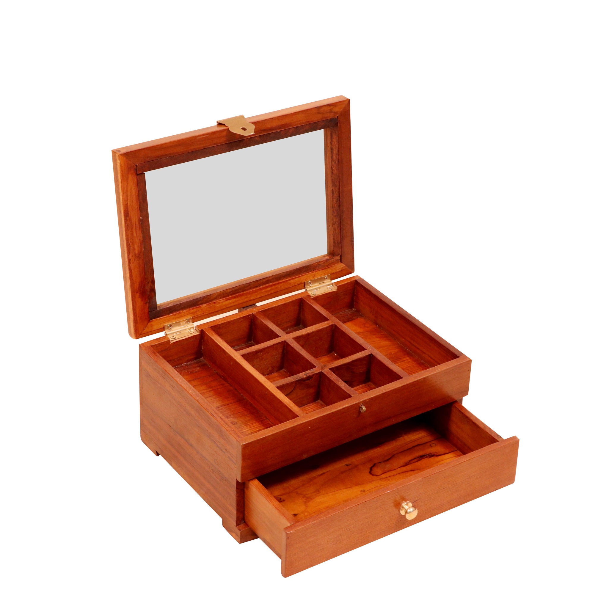 Marvelous Multi-Storage Simple Handmade Wooden Jewelry Box for Home