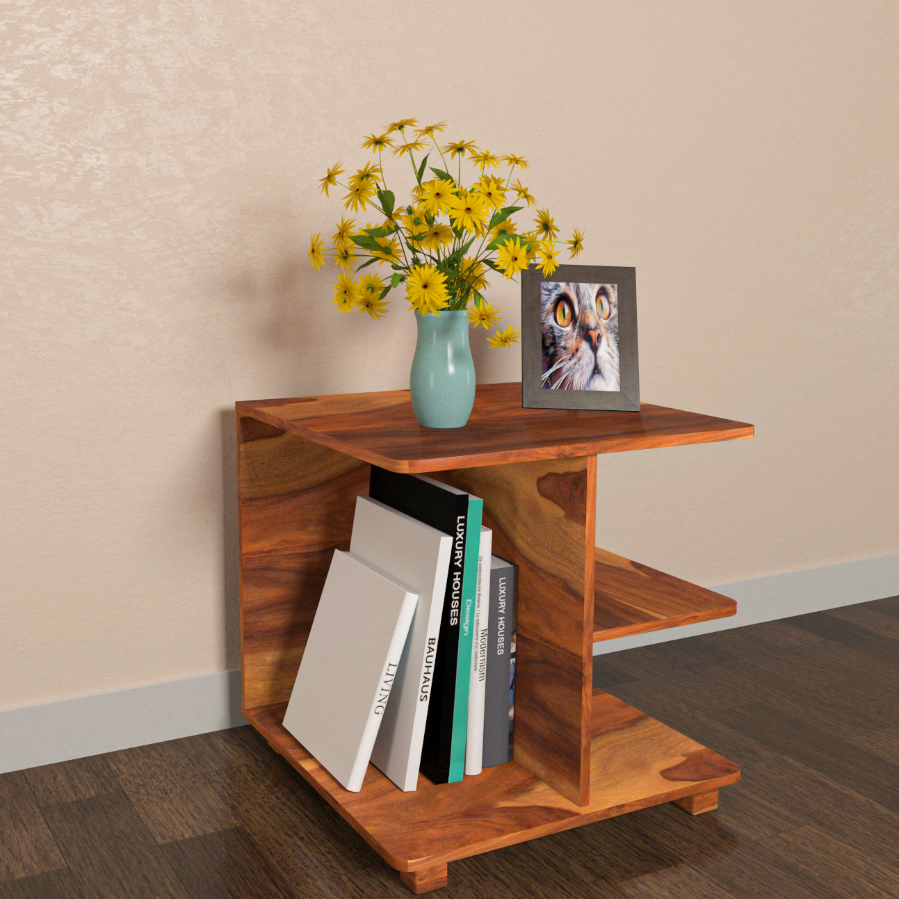 Multipurpose Sheesham Side Table With Storage