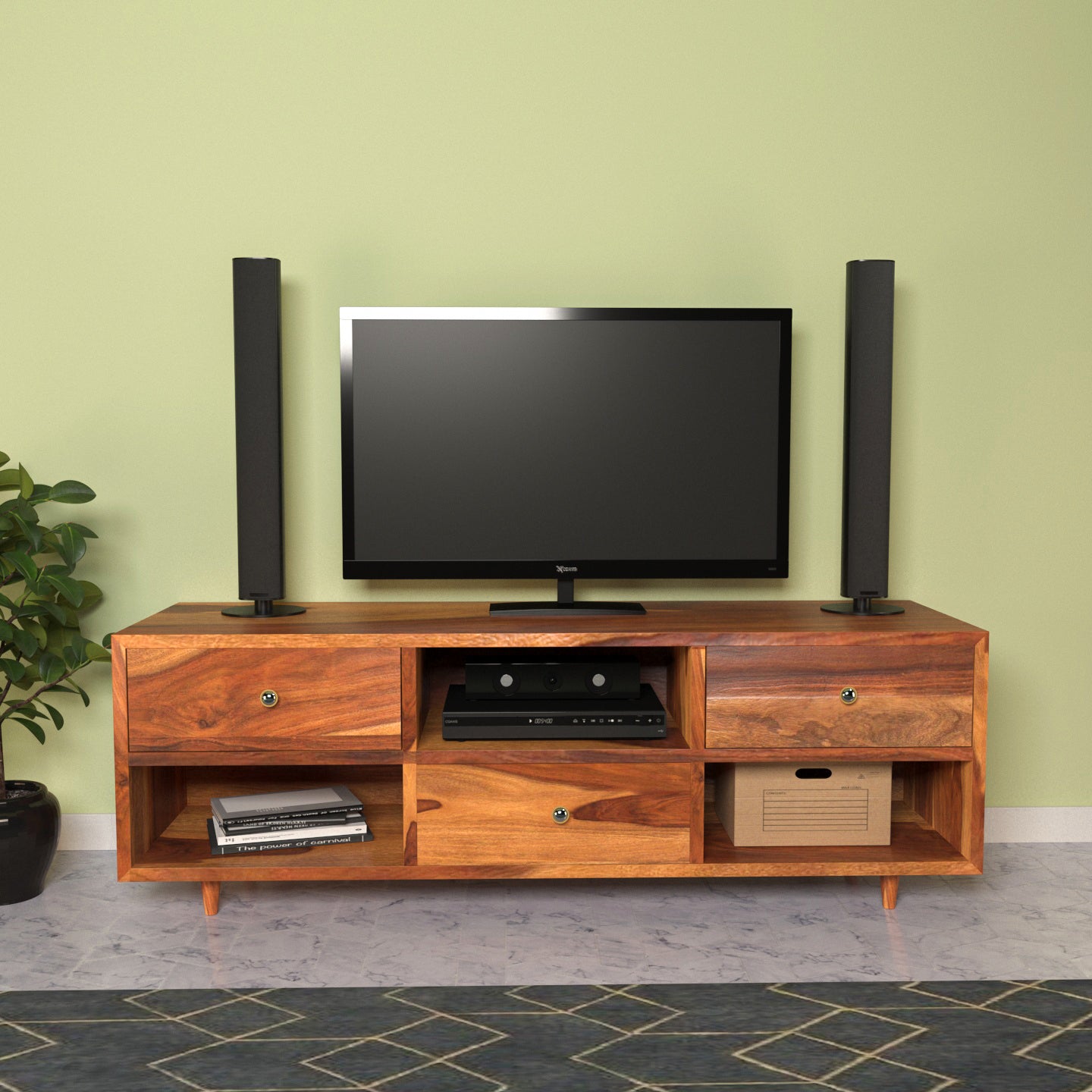 Melbourne Melody Style Wooden Handmade with Multi Storage TV Unit for