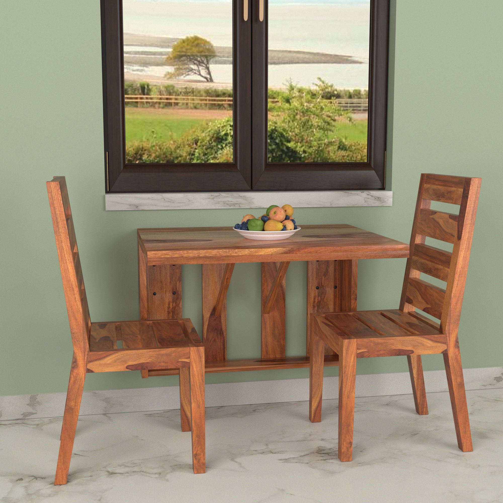 Southern Classic Folding Single Dining Table and Chairs Set of 2