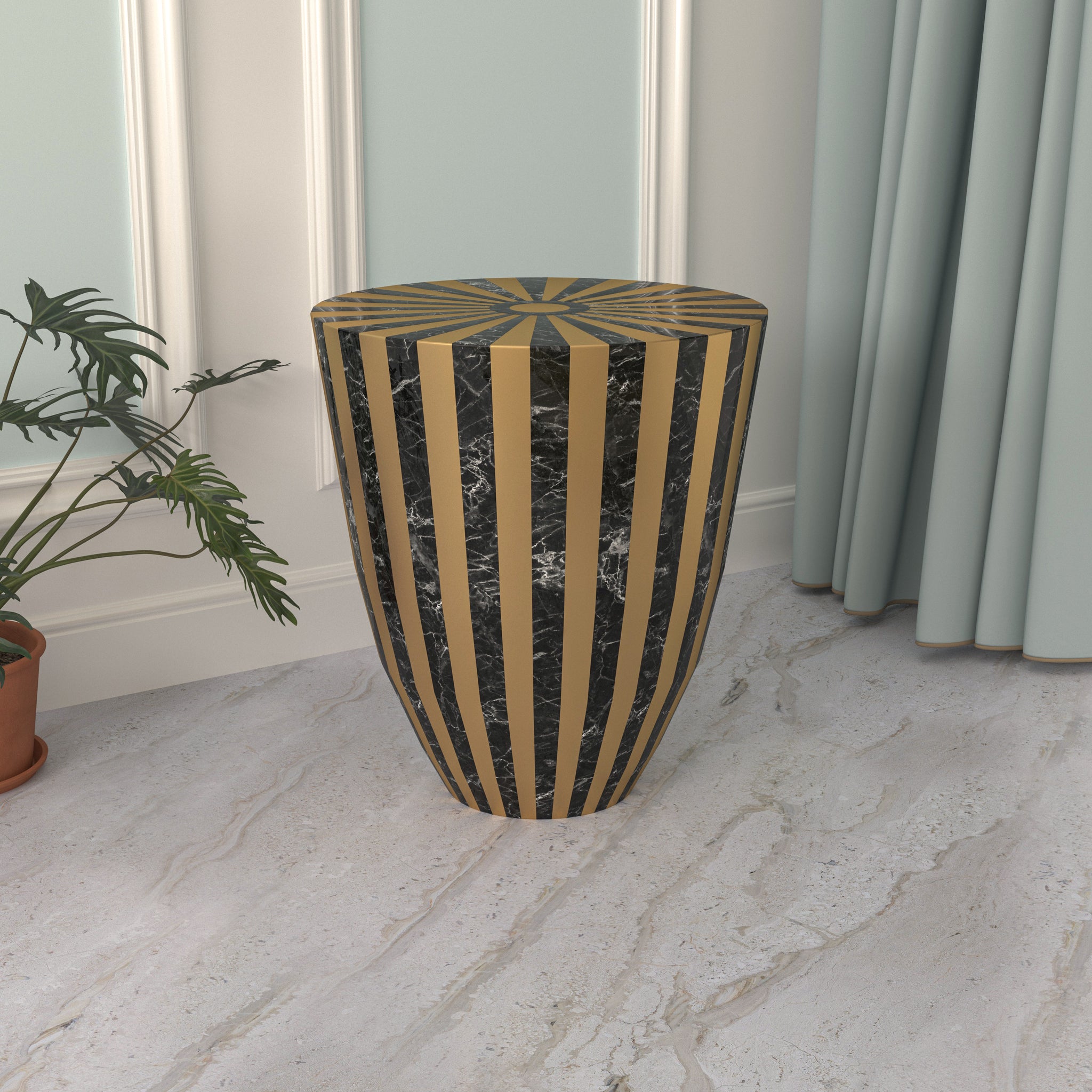 Majestic Round Vintage Handmade Wooden Side Table