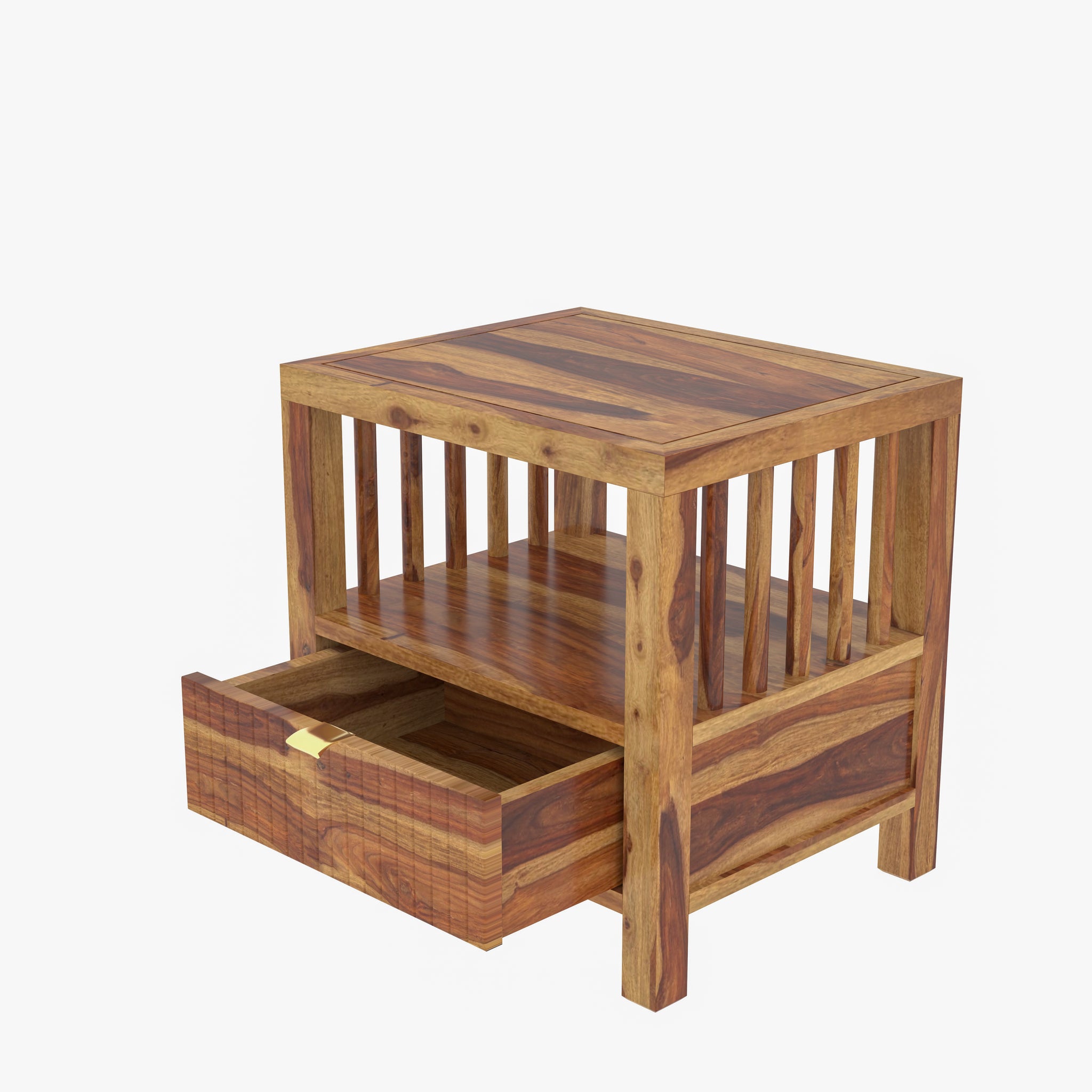 Trapper Vintage Stripped Wooden Handmade Bedside