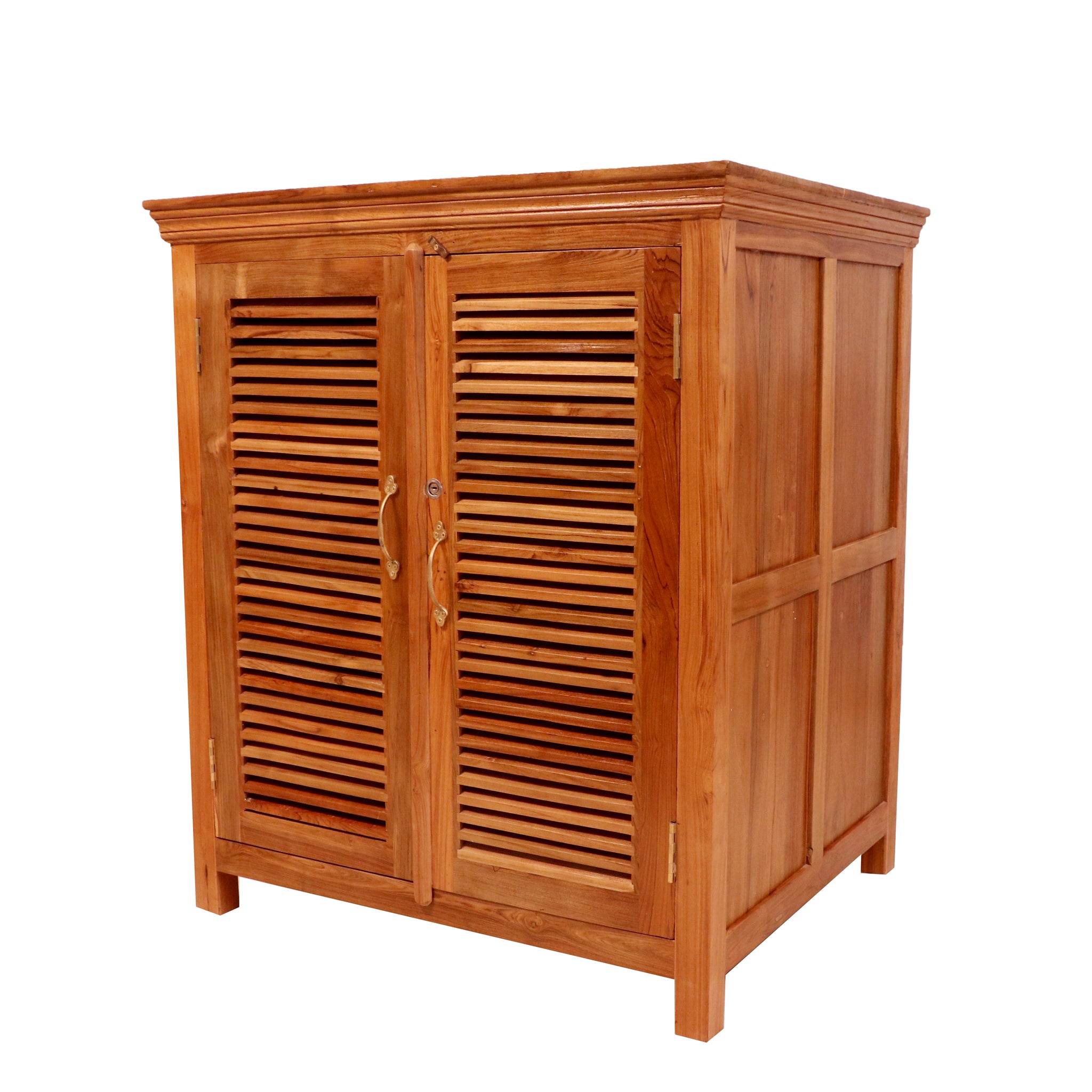 Fusion Simple Stripped Handmade Wooden Simple Storage Cupboard for Home