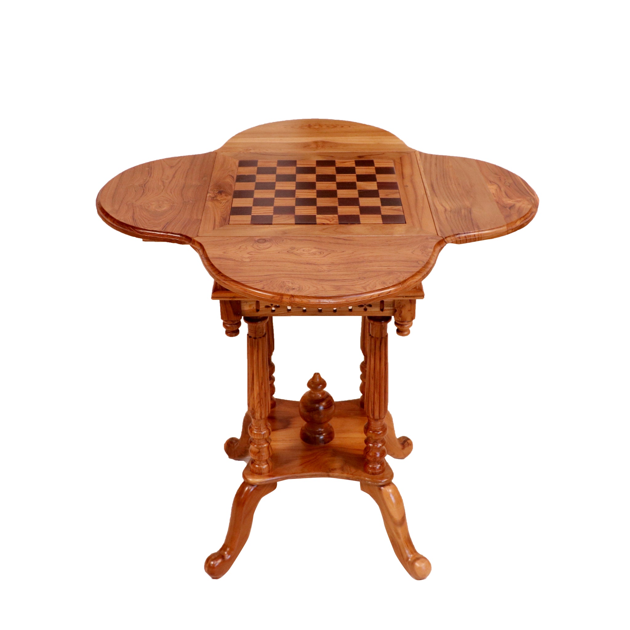 Charming Chess Style Handmade Wooden End Table for Home