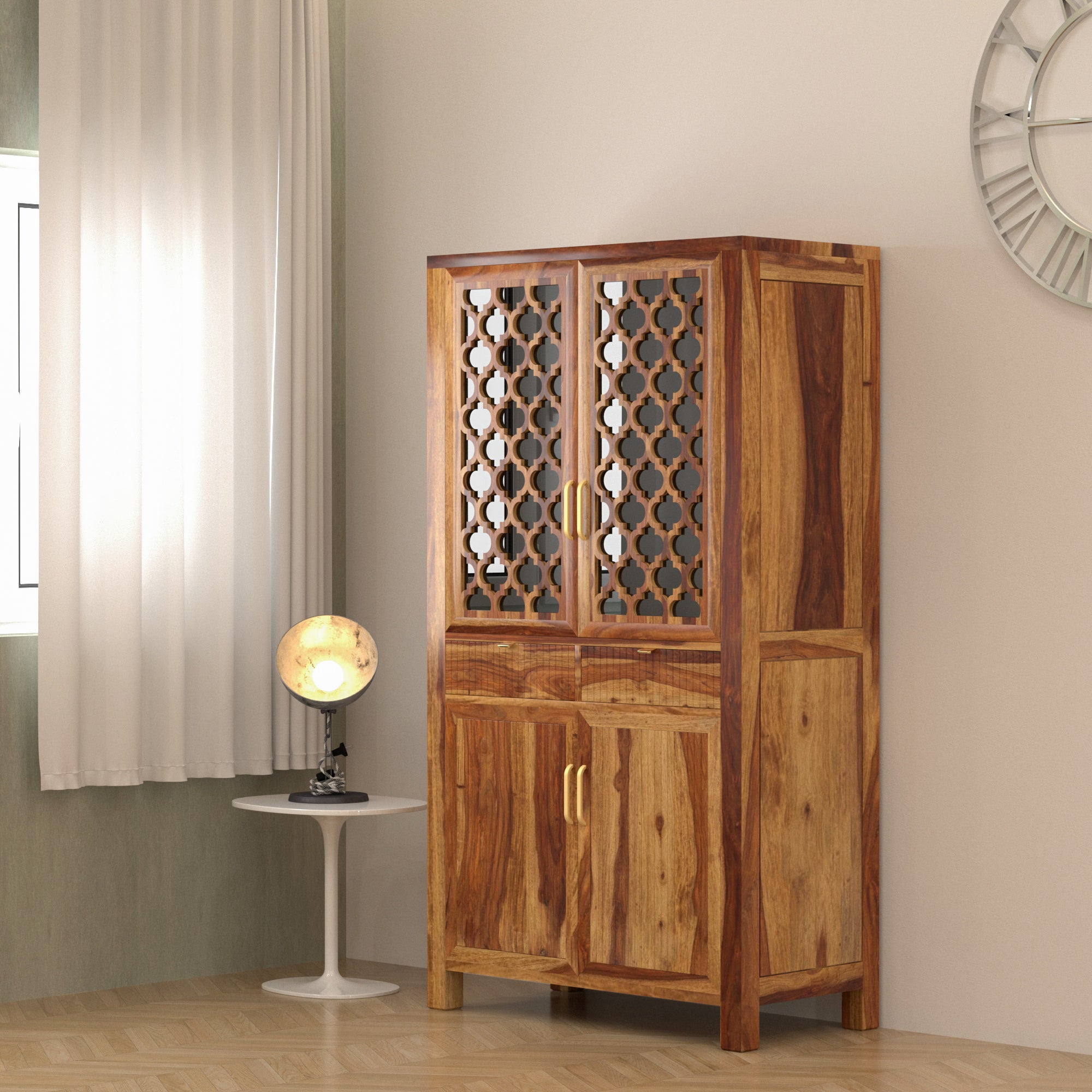 Asian Heritage Finished Wooden Handmade Wardrobe