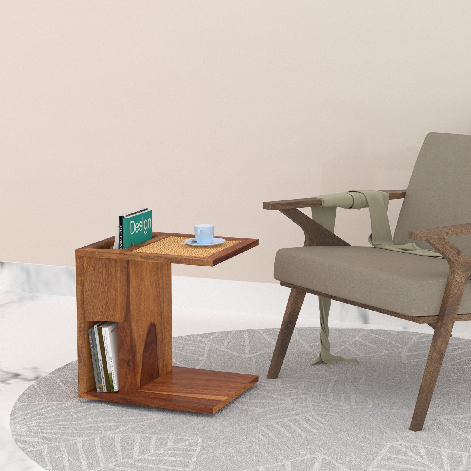 Buy C Table Online | C Shape Wooden Table - Woodsala