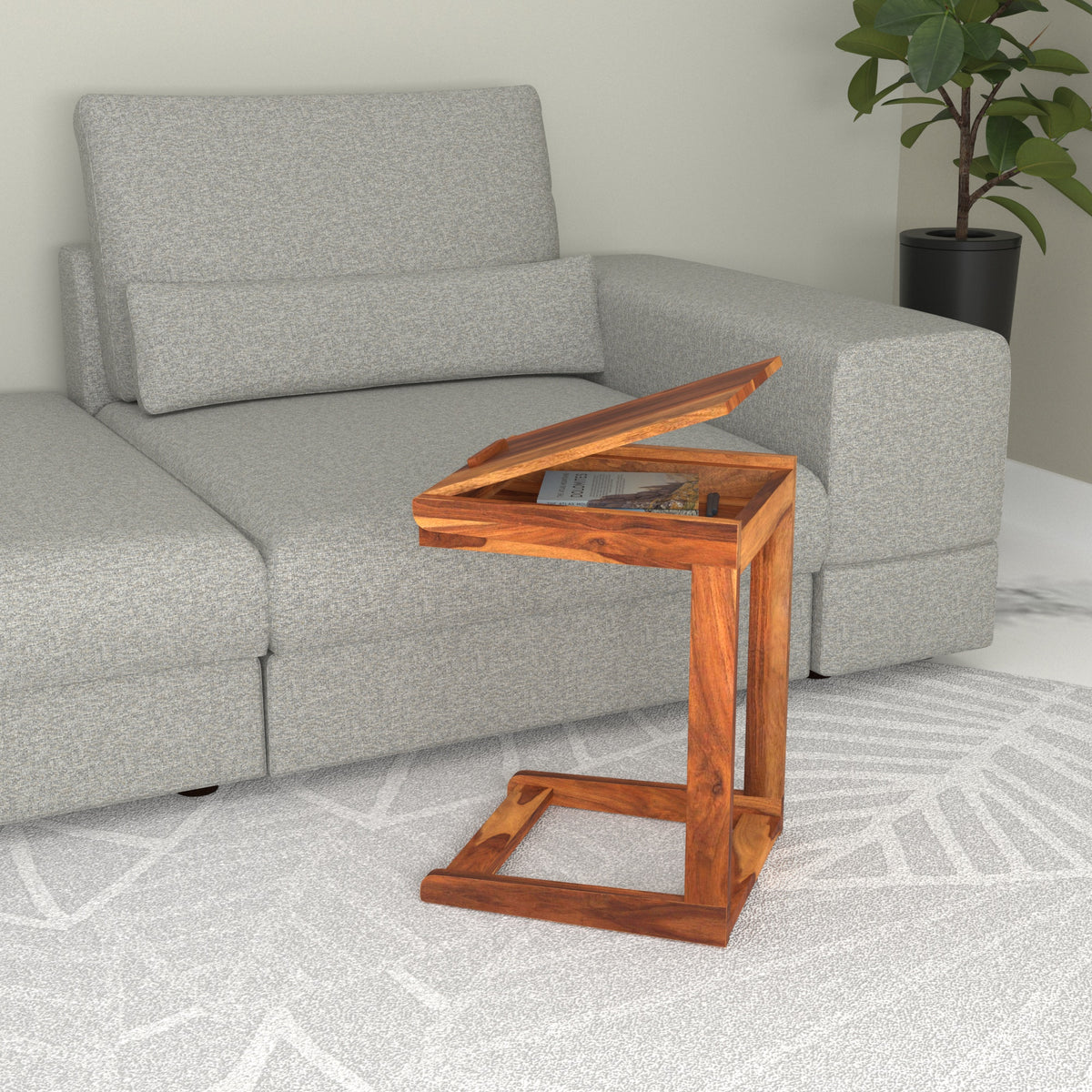 Buy C Table Online | C Shape Wooden Table - Woodsala