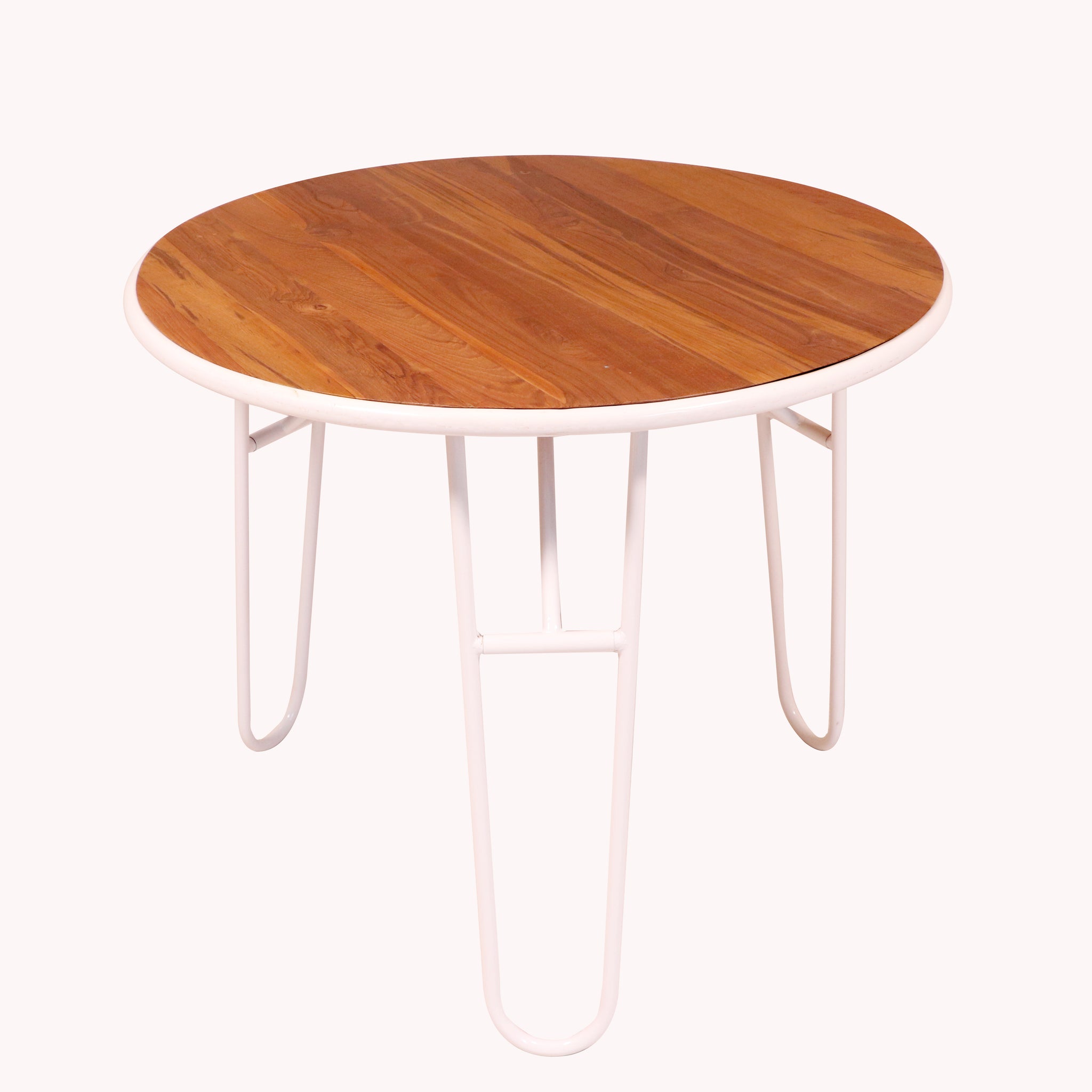 Metallic Modern Style Handmade Round Wooden Dining Table for Home