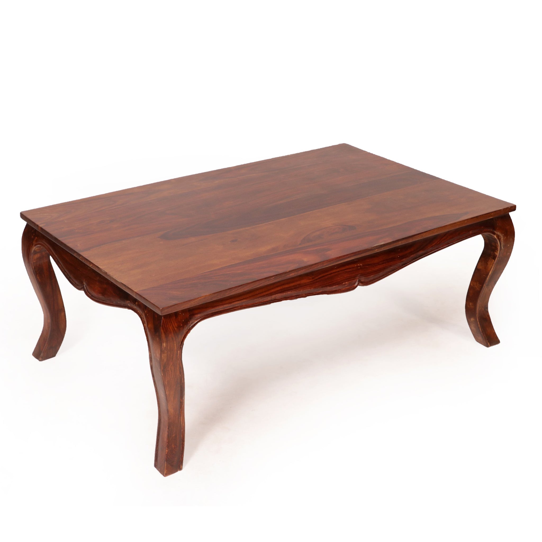 Elegant Sheesham Wood Curved Coffee Table - Unique and Stylish Design