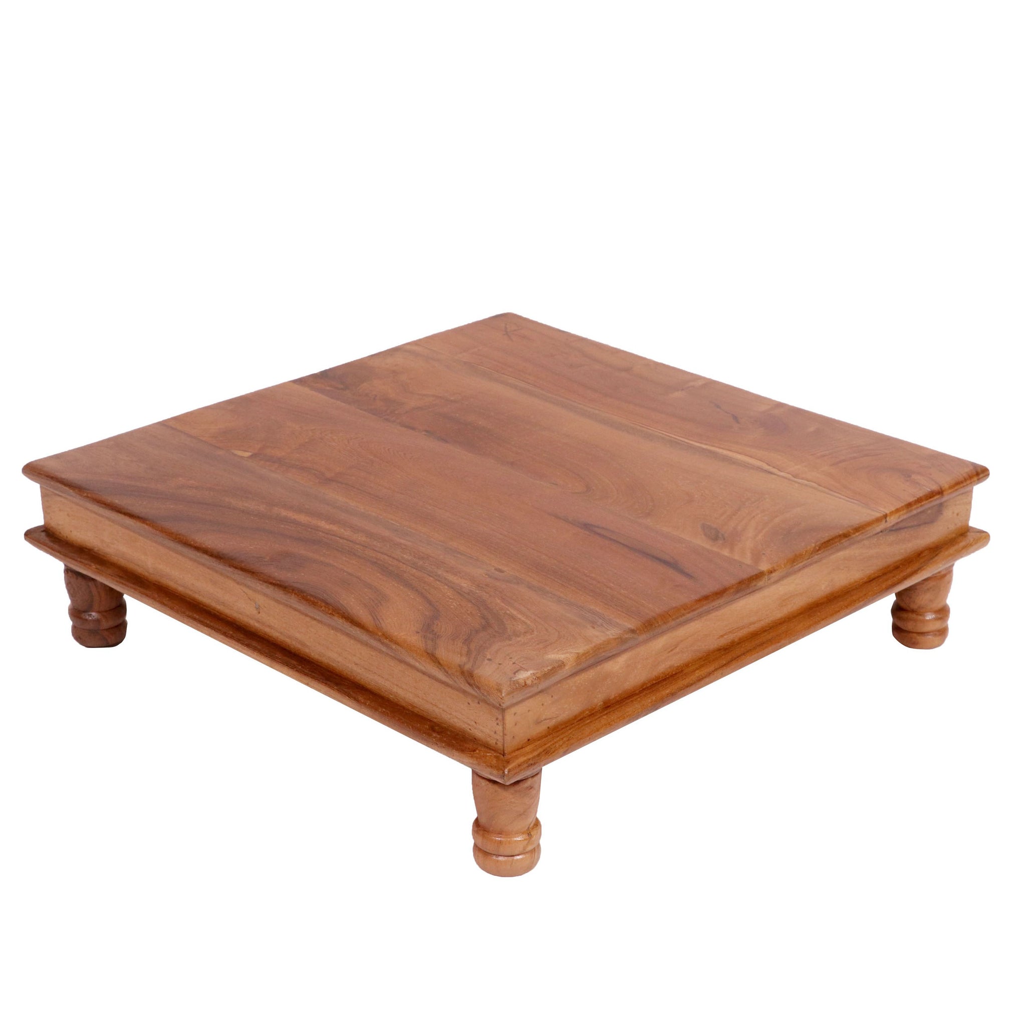Elegant Wide Teak Wood Bajot - Handcrafted Beauty for Your Home