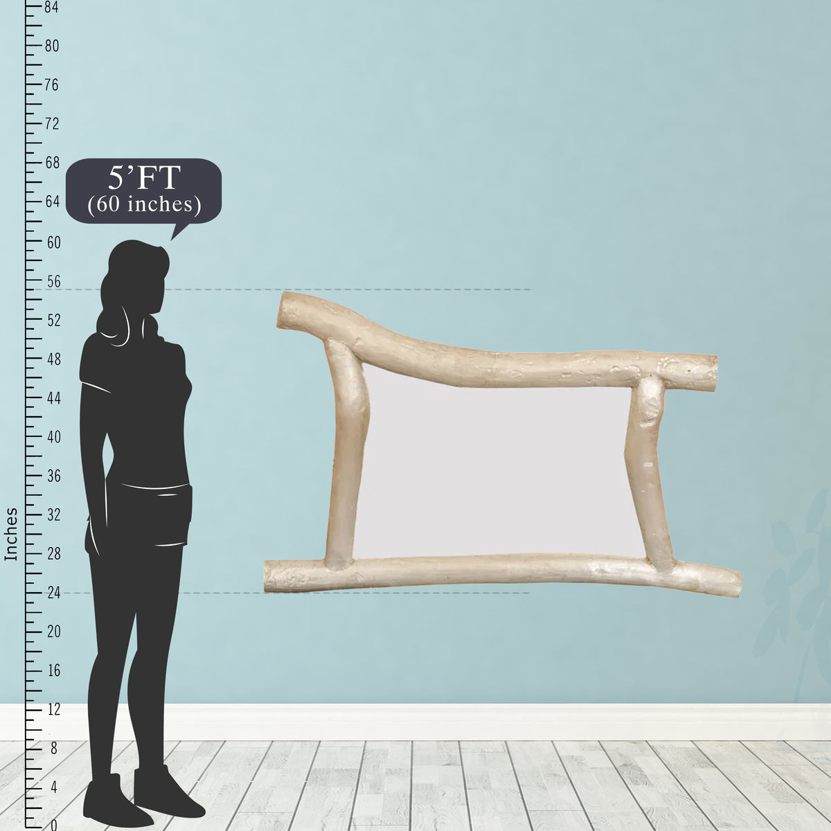 Elegantly Crafted Light Golden Abstract Mirror Frame - Enhance Your Décor