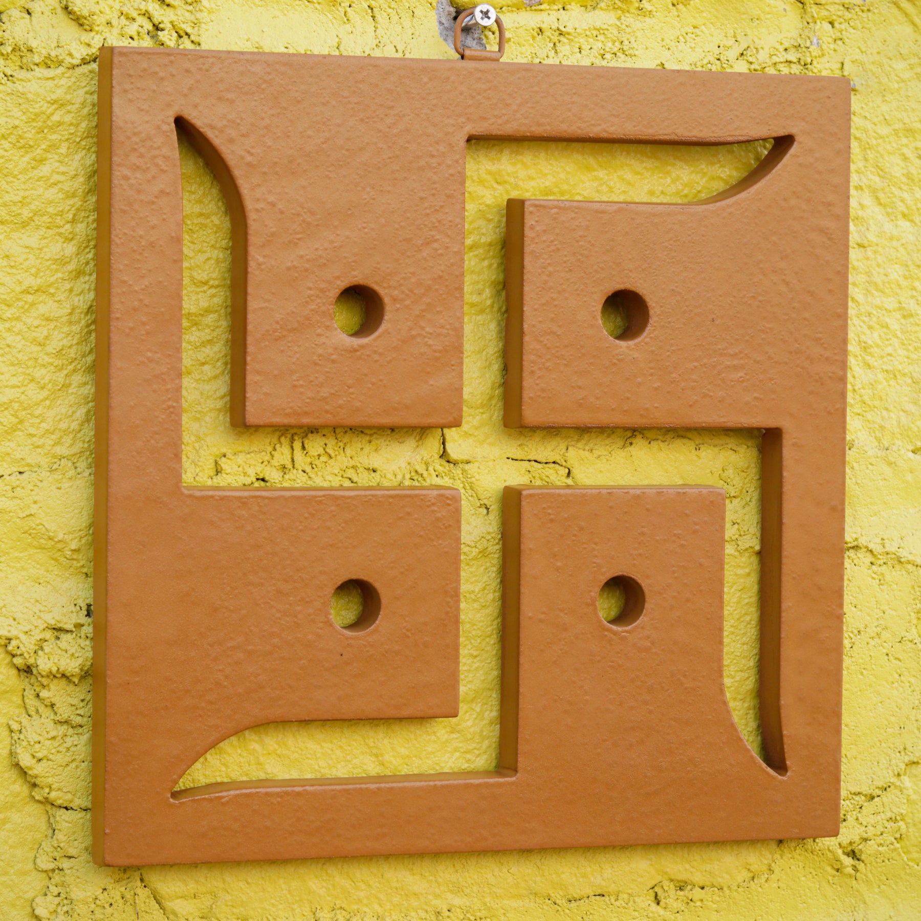 Sacred Solid Wood Swastika Wall Decor Art for Spiritual and Aesthetic ...