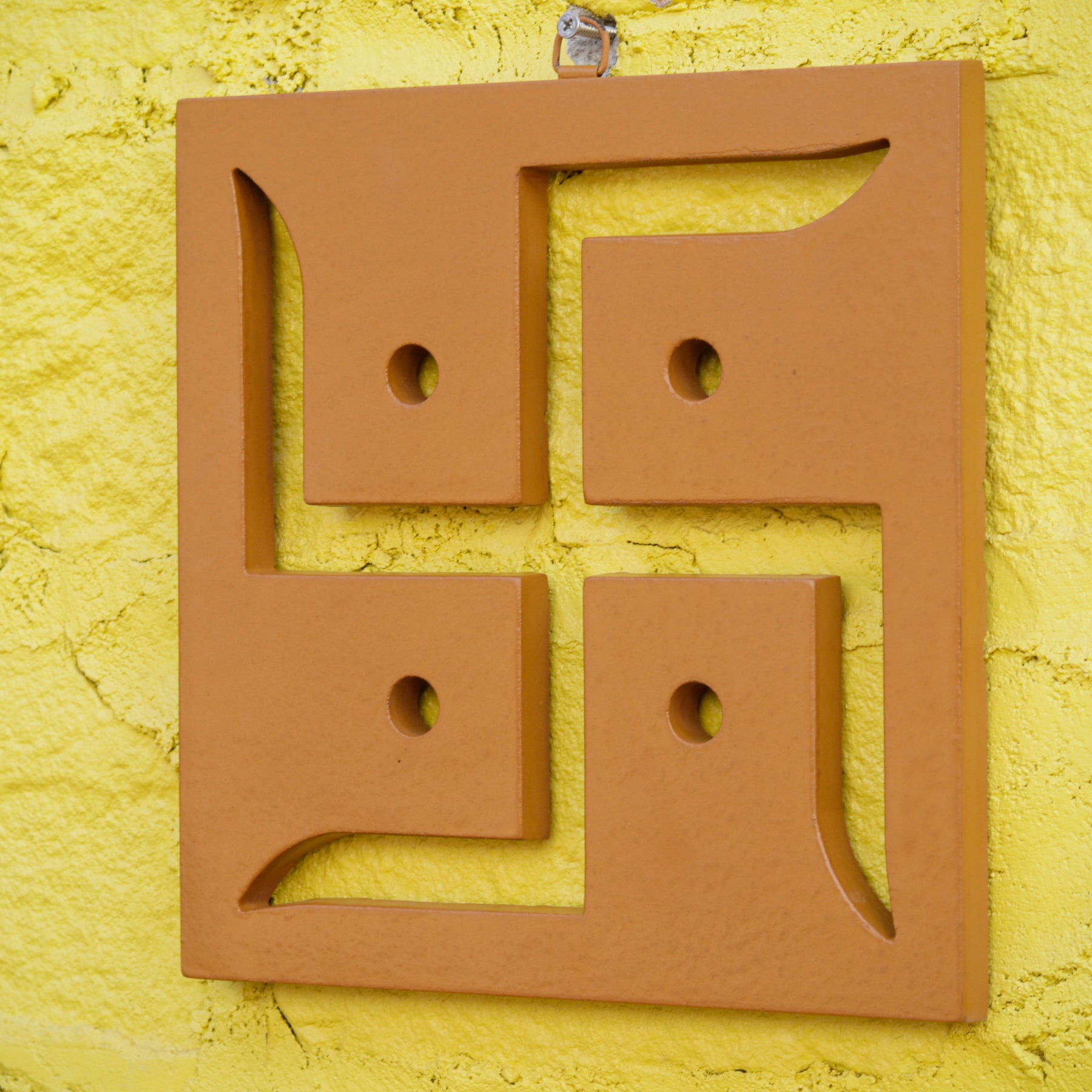 Sacred Solid Wood Swastika Wall Decor Art for Spiritual and Aesthetic ...