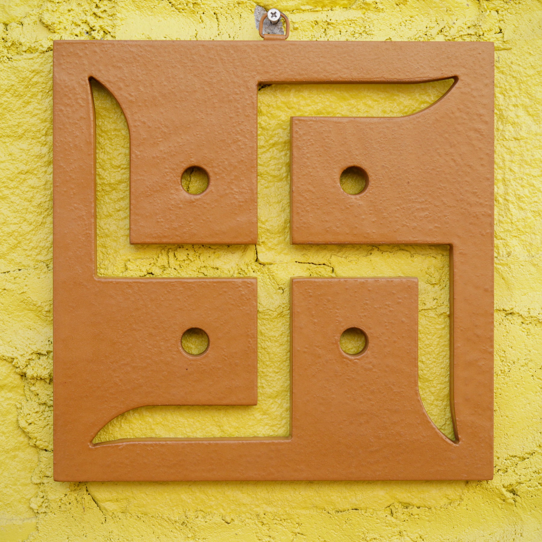 Sacred Solid Wood Swastika Wall Decor Art for Spiritual and Aesthetic ...