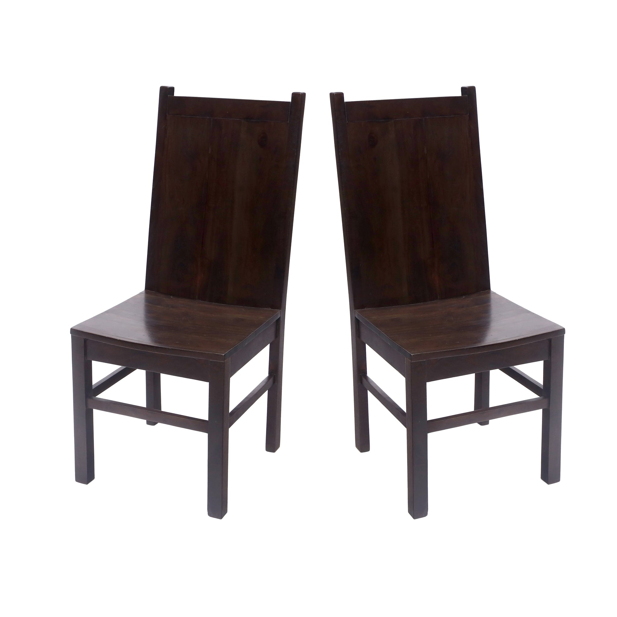 (Set of 2) Long Back Wooden Dinning Chair