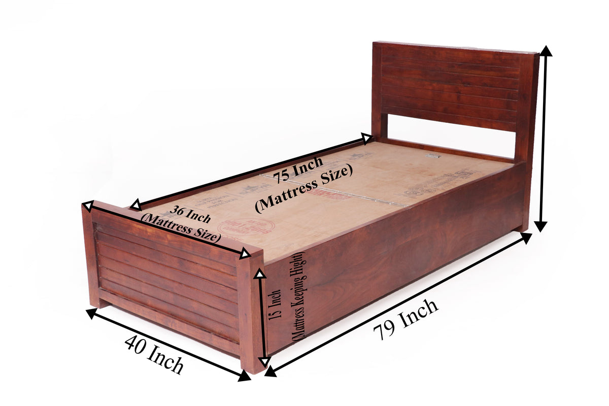 Honey Polished Single Bed