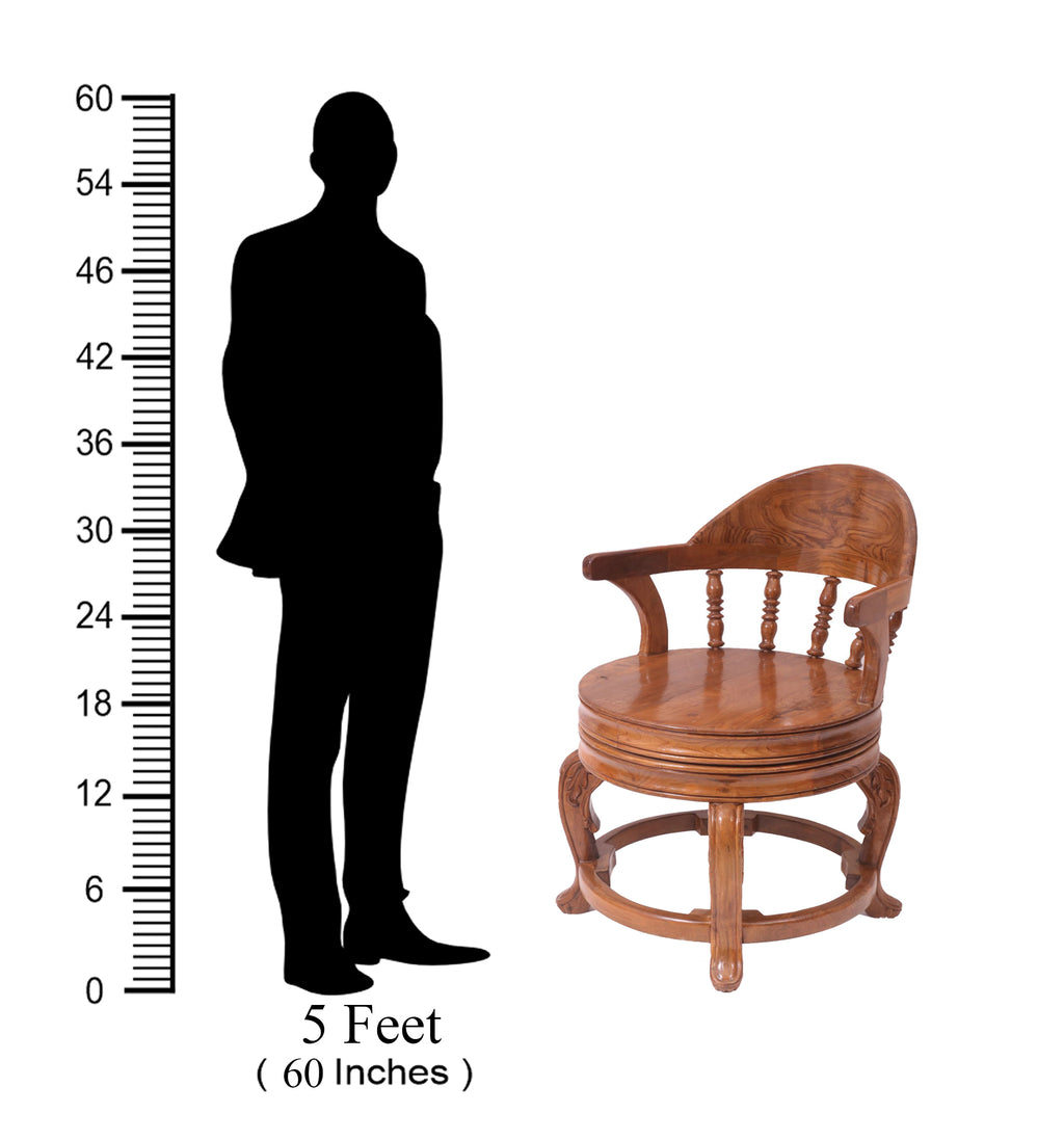 Rounded Carved Wooden Chair