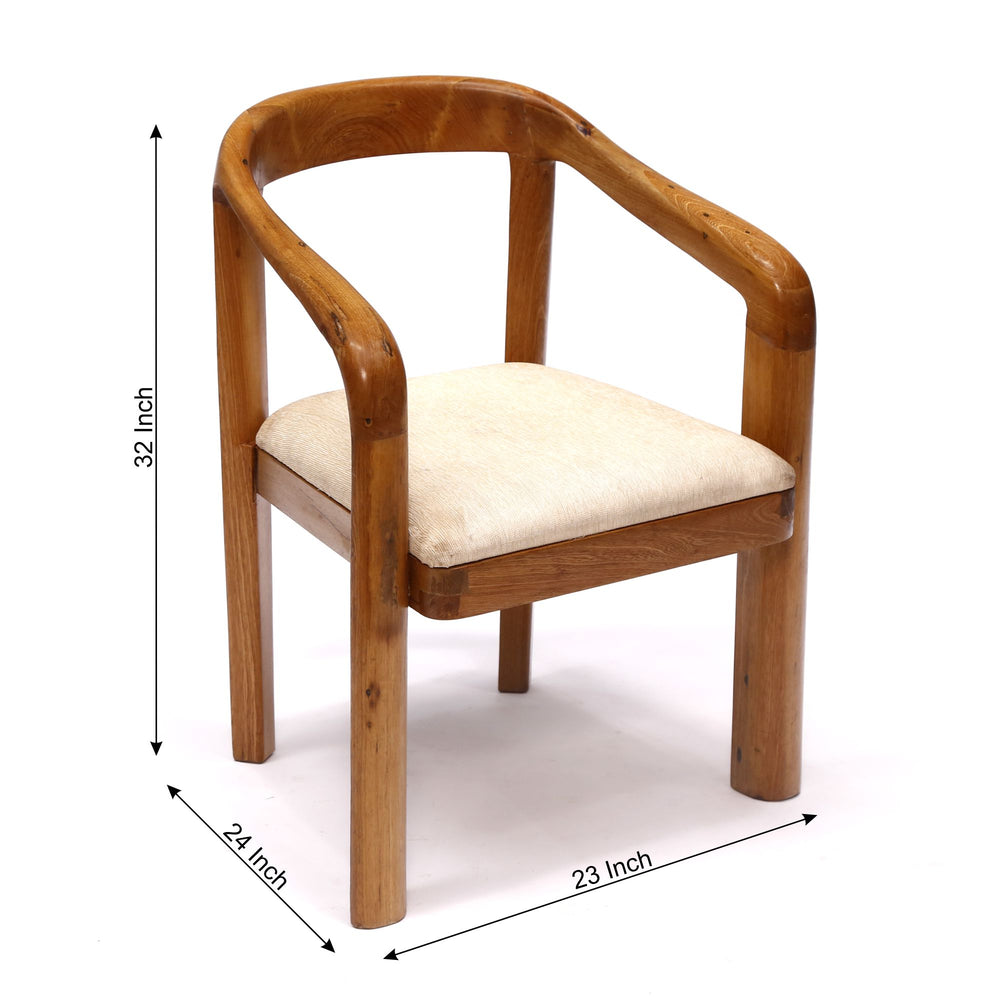 Solid wood Wooden Handmade Brown Low Back Chair