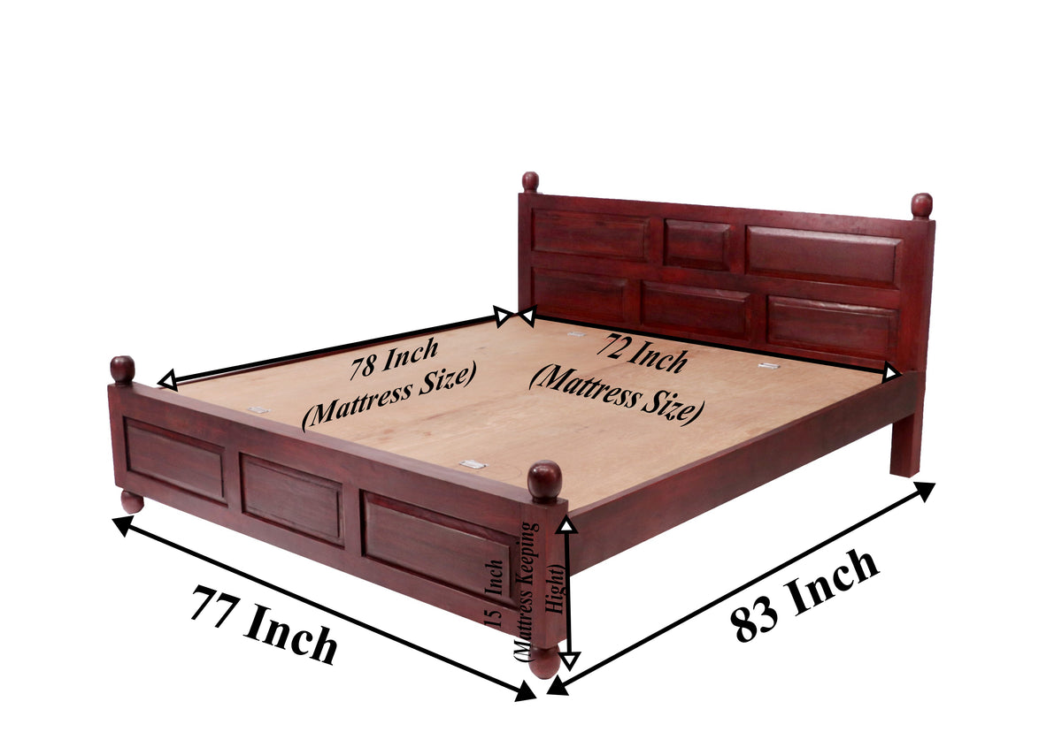 Wooden Plain Classical Bed (Acacia Wood)