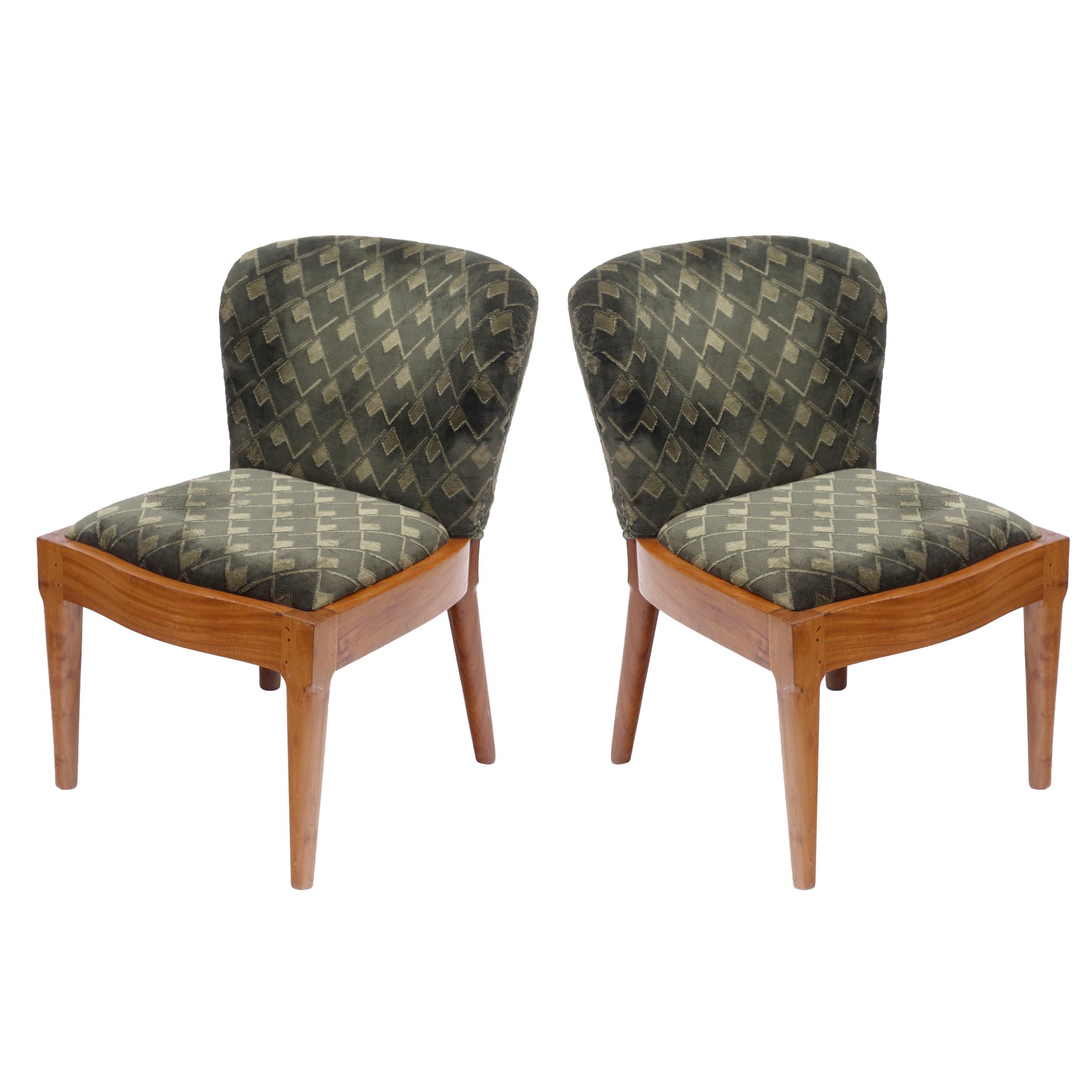 (Set of 2) Wooden Upholstered Curved back wide Dining Chair