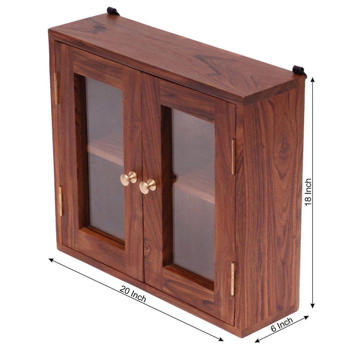 Compact Teak Wall Hanging Cabinet