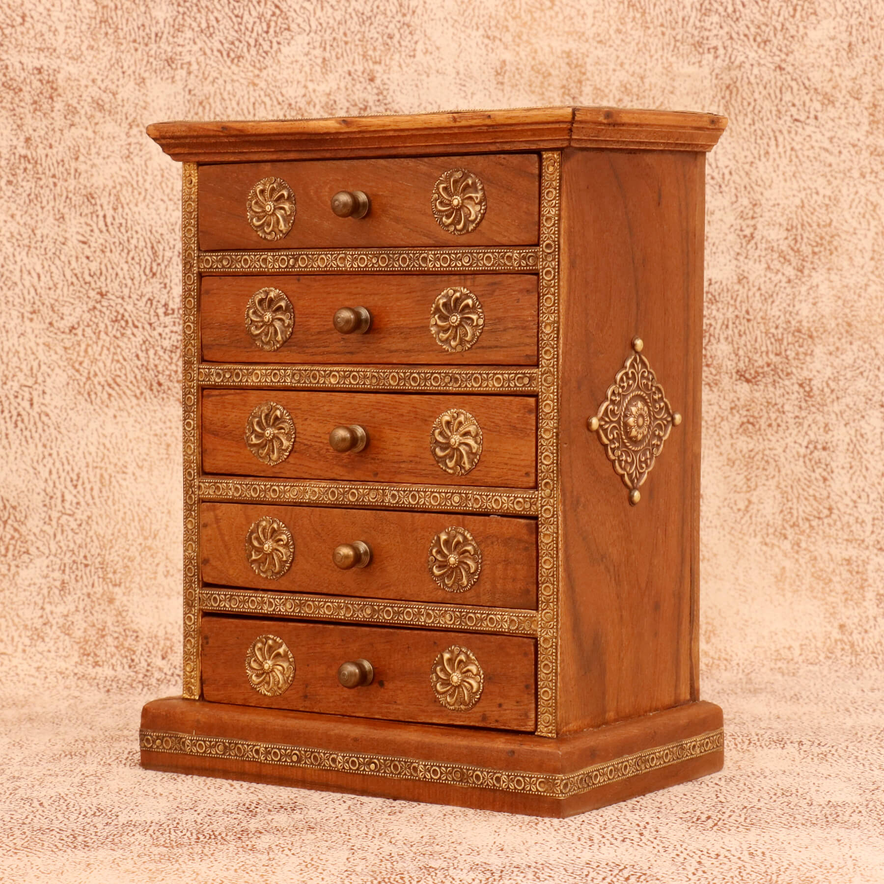 Diamond Tiered Drawers Chest (Natural Tone)