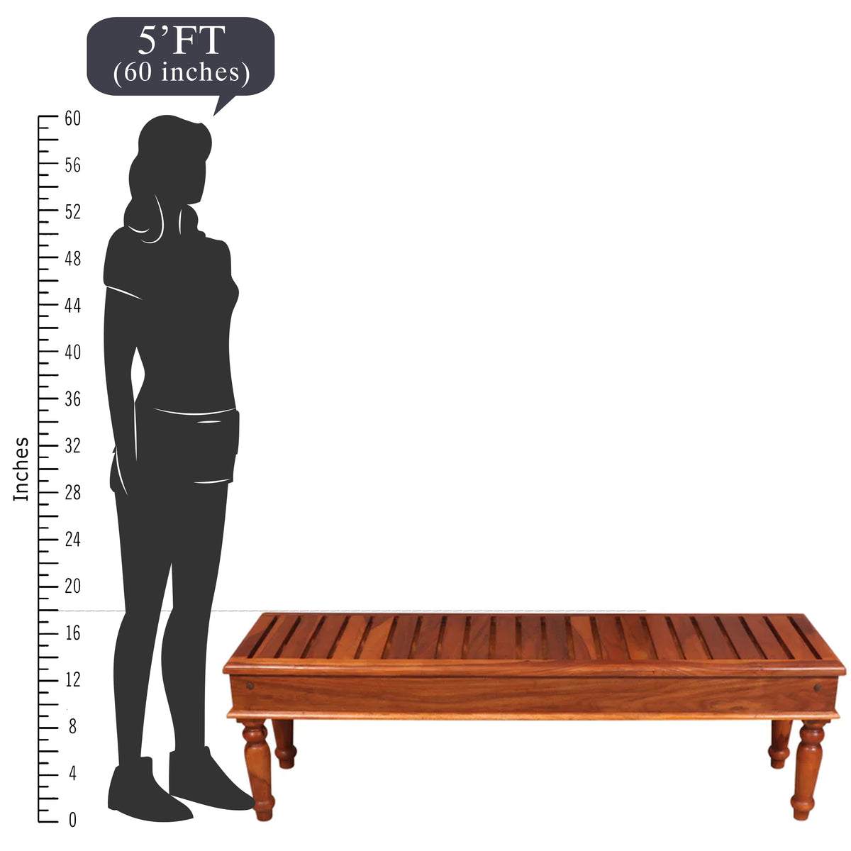 Solid wood strip concept 5ft seating bench