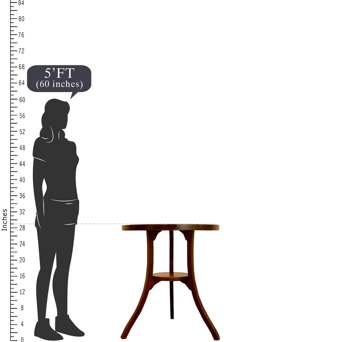 Elegant Dark Finish Corner Table | Top Mid-Round Design - Buy Now!