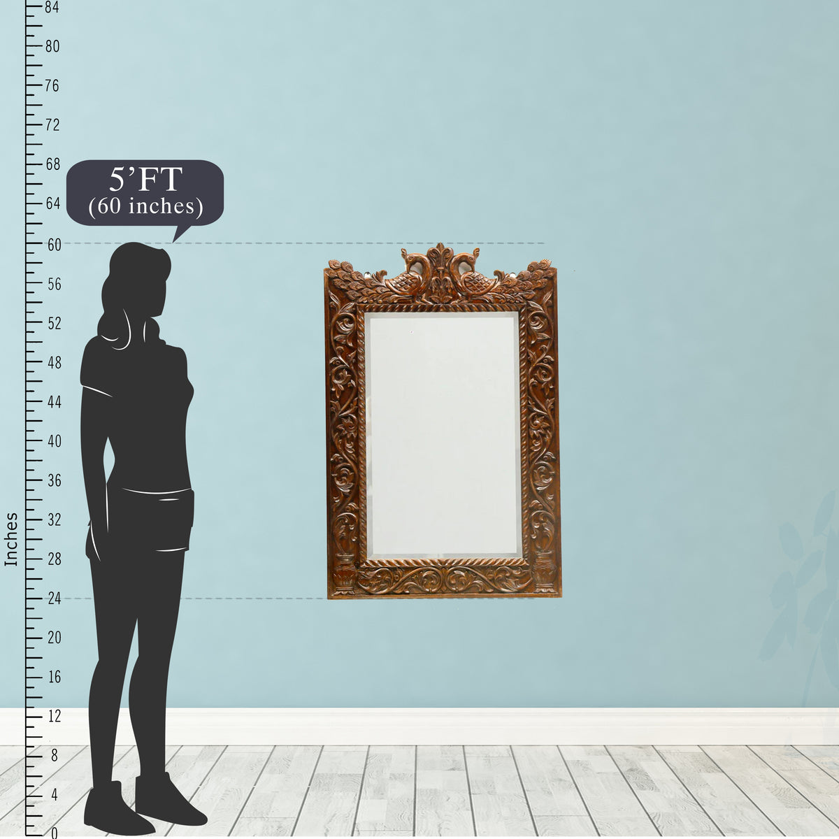 Traditional Carved Ethnic Mirror