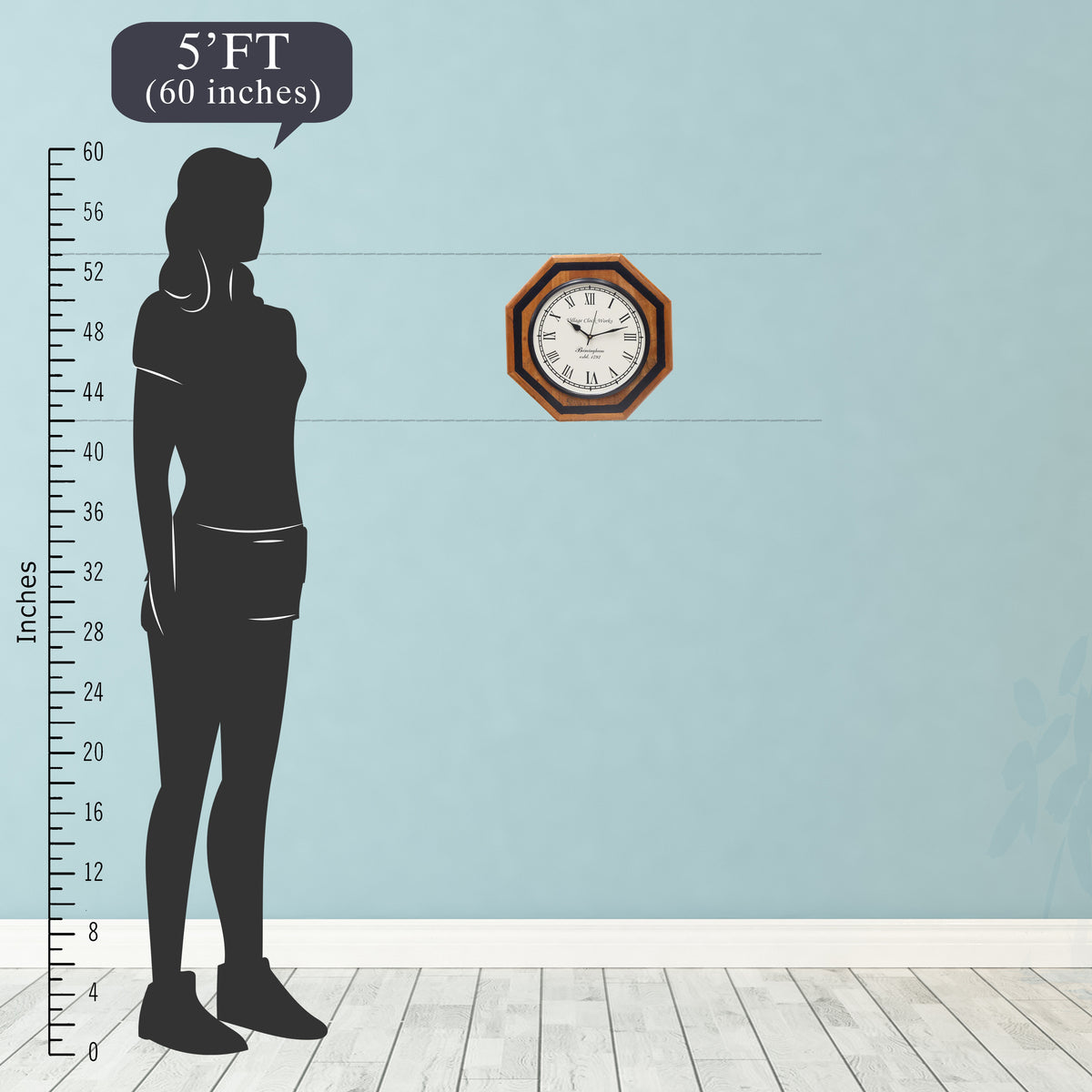 Wooden Octagonal Clock