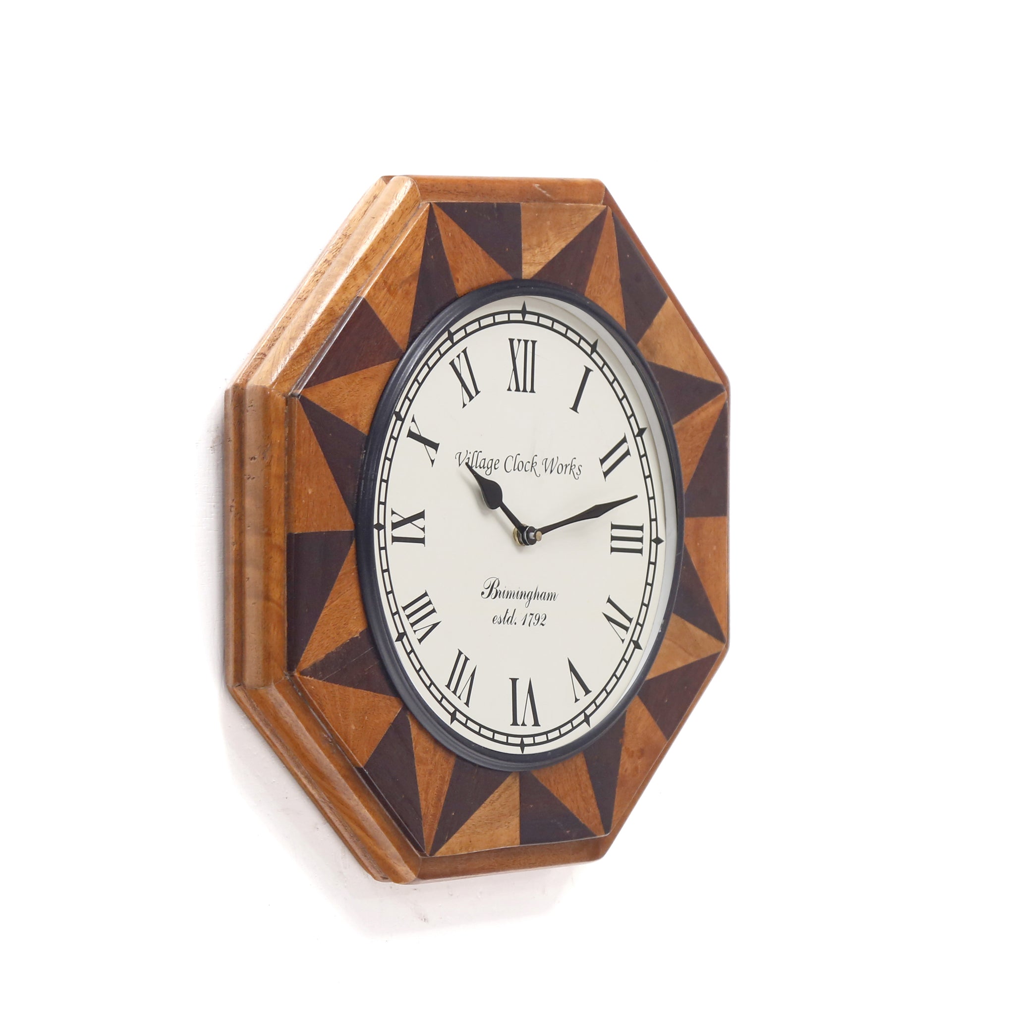 Octagonal Wooden Clock