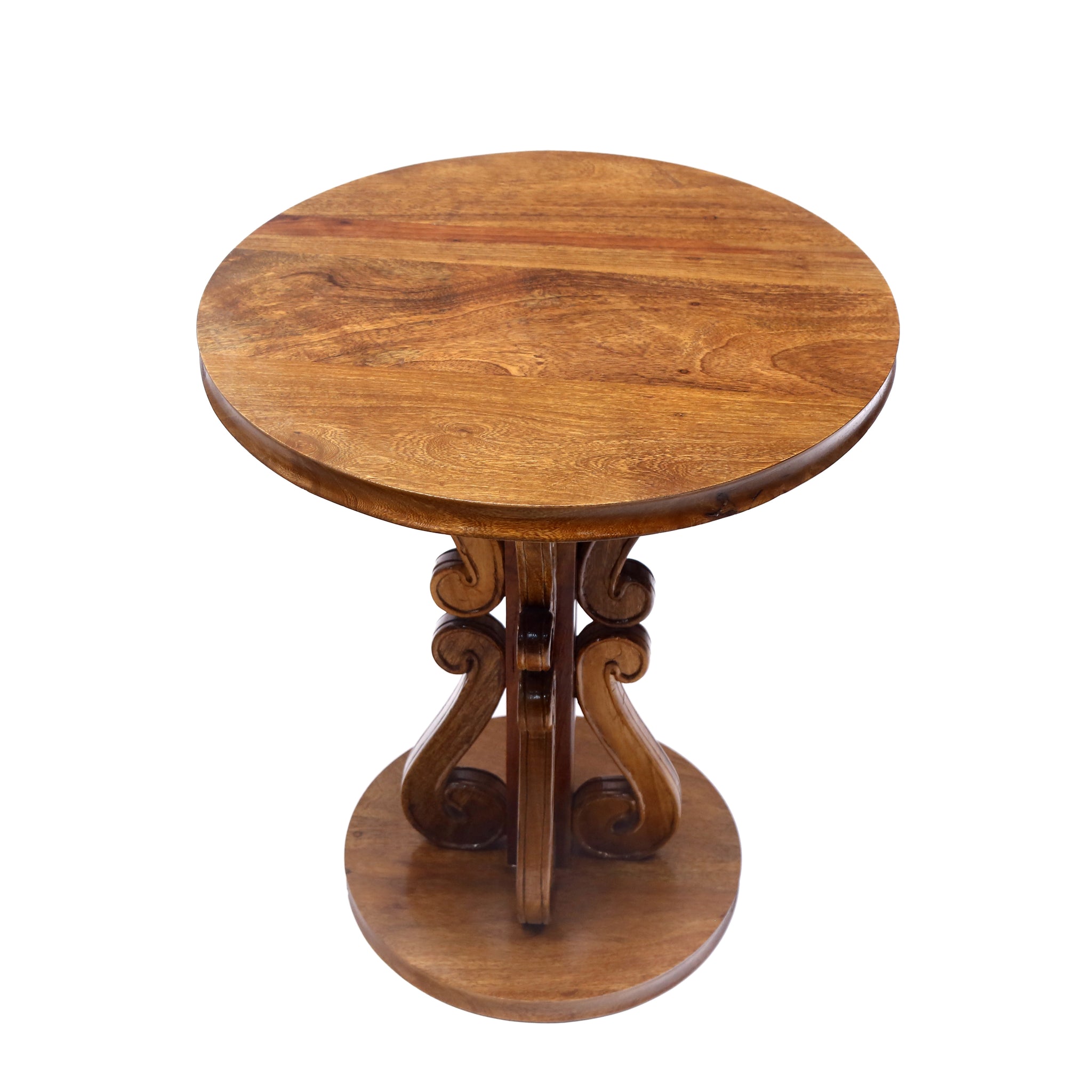 Wooden Curved Round End Table