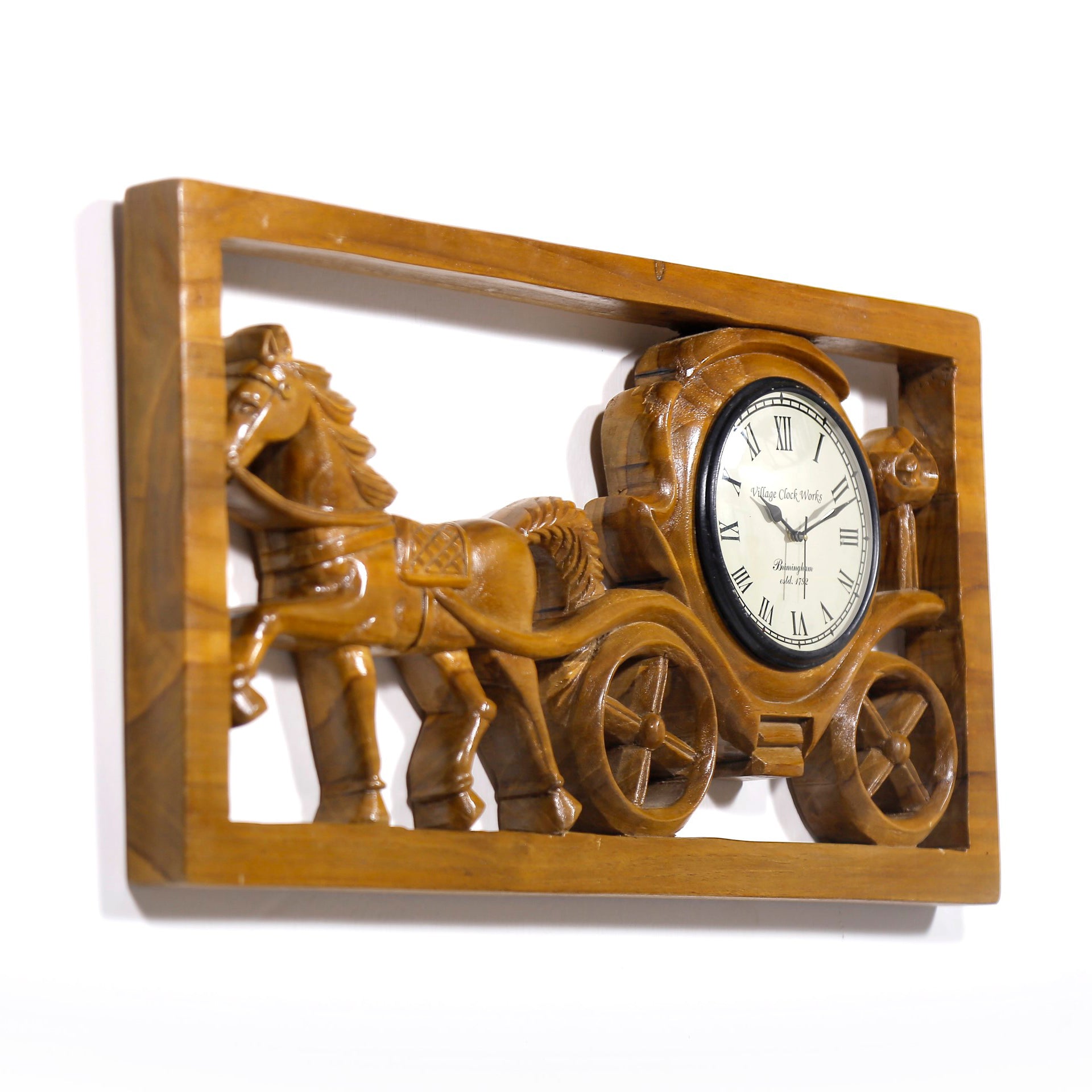 Wooden Trotting Horse Clock