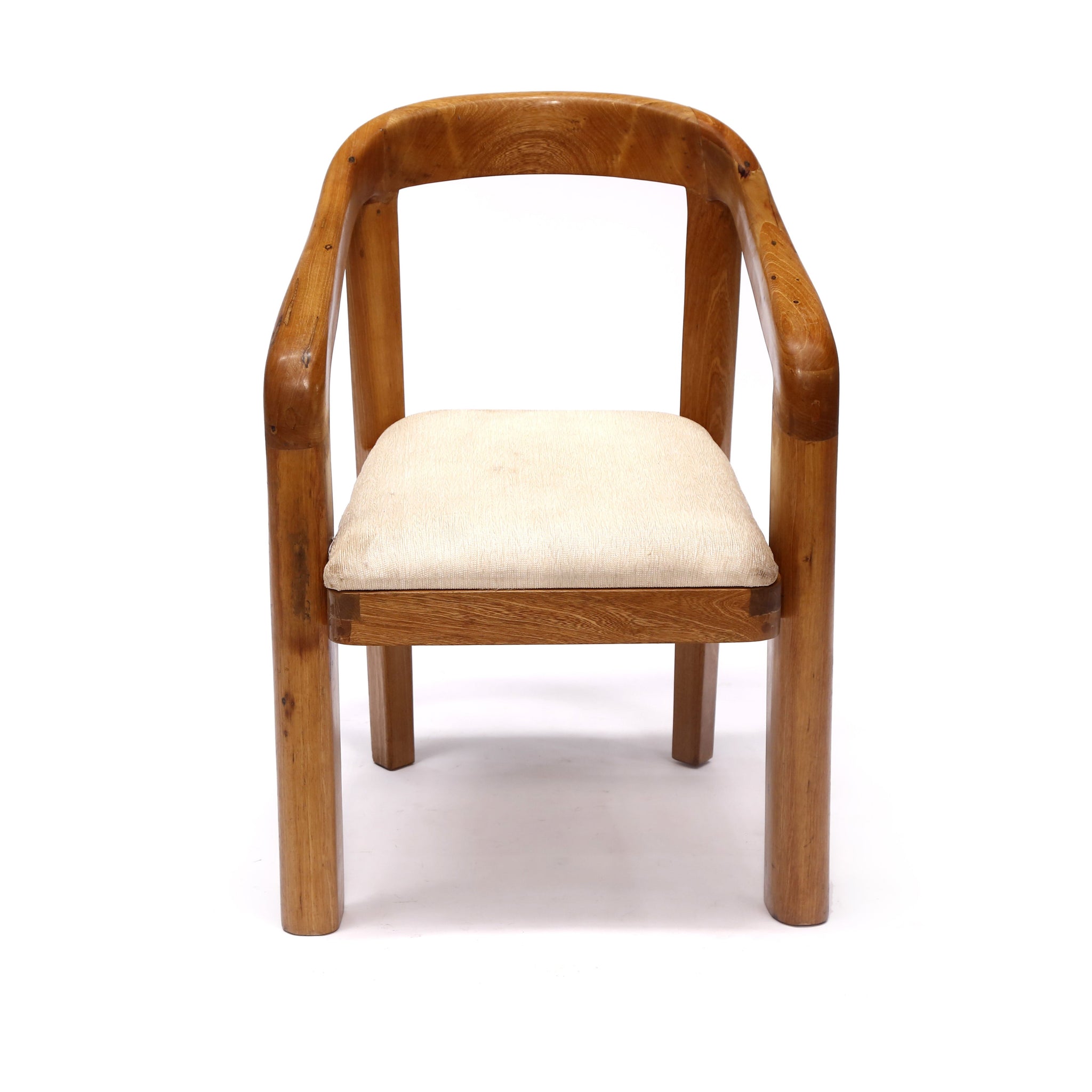 Solid wood Wooden Handmade Brown Low Back Chair