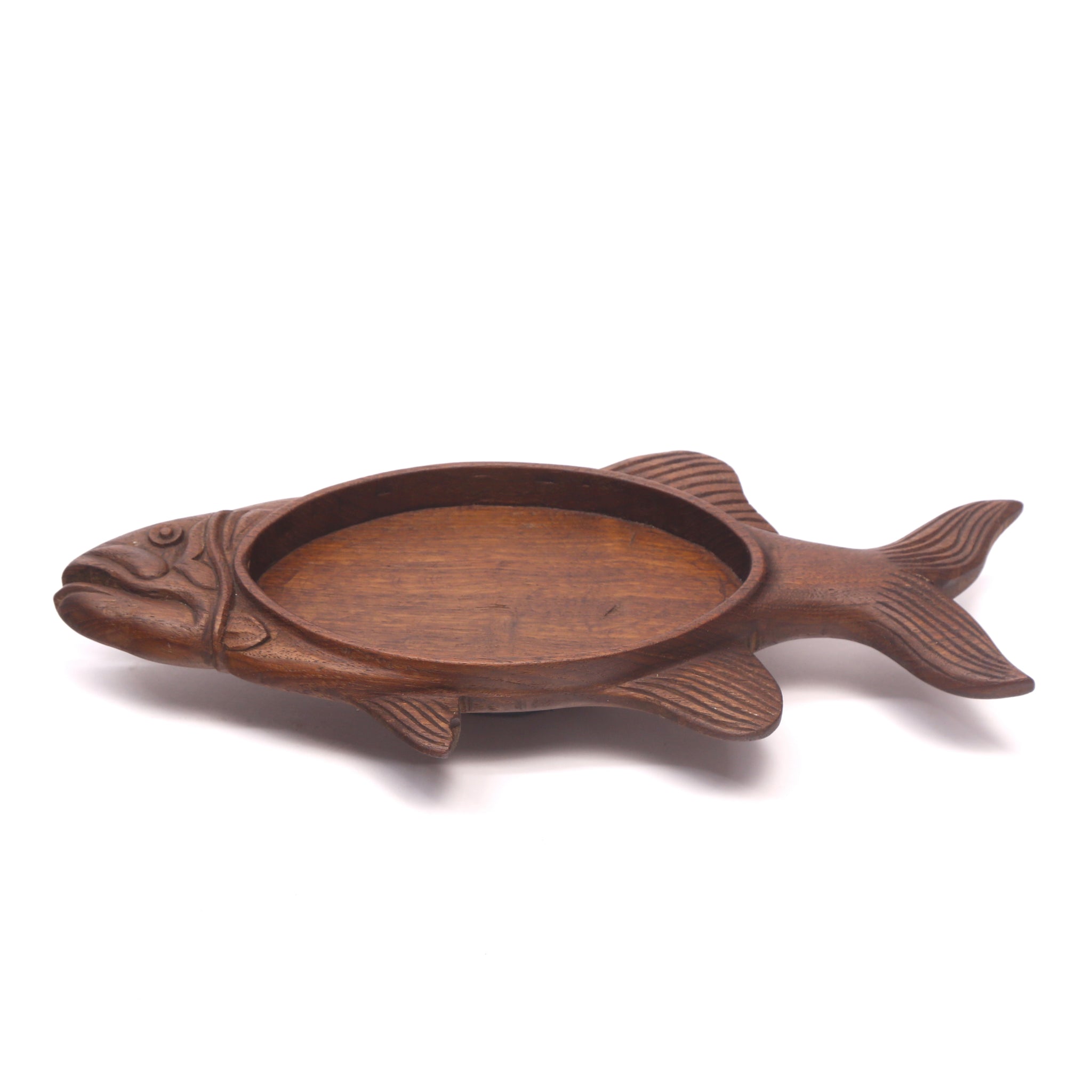 Wooden Scooped Out Fish Tray