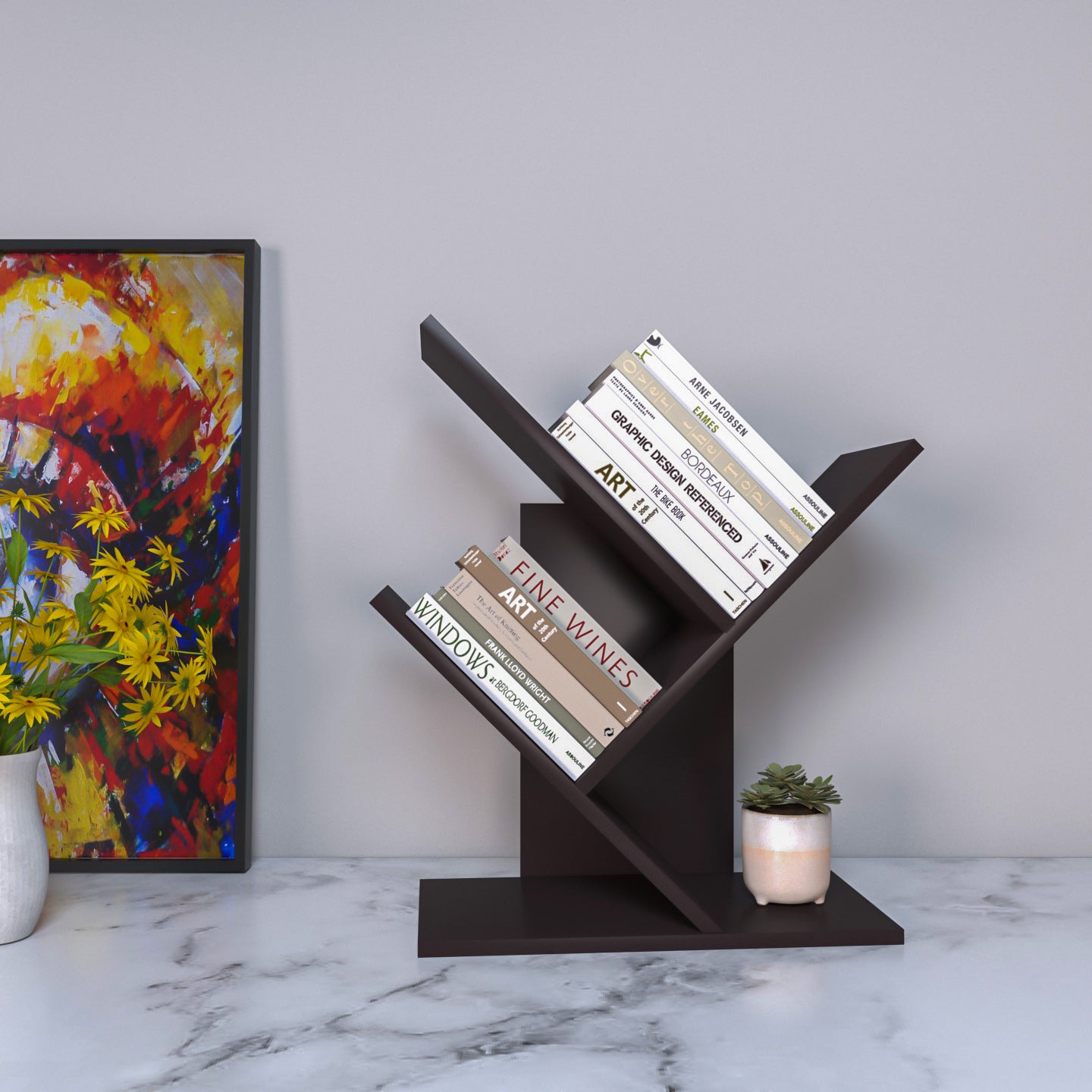 Solid Dark Walnut Polish Book Stand
