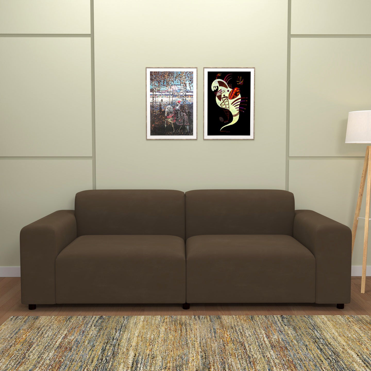 Unique Vintage Style Dark Comfort Sofa for Living Room