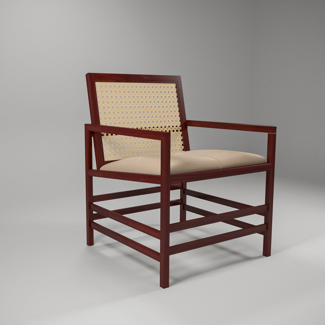 Premiumly Made Long Height Handmade Wooden Arm Chair for Home