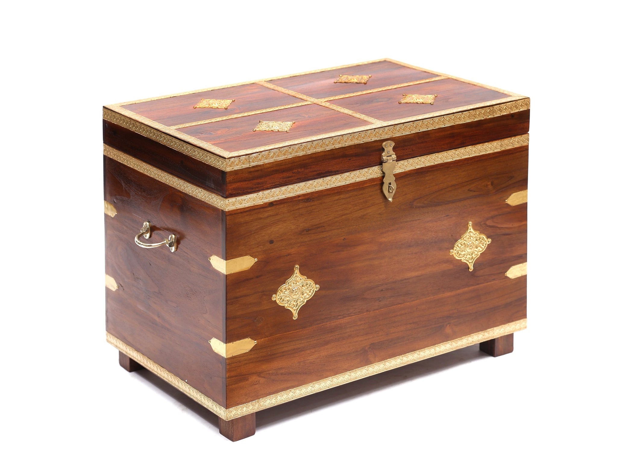 Teak wood Stylishly Trimmed Wooden Sanduk