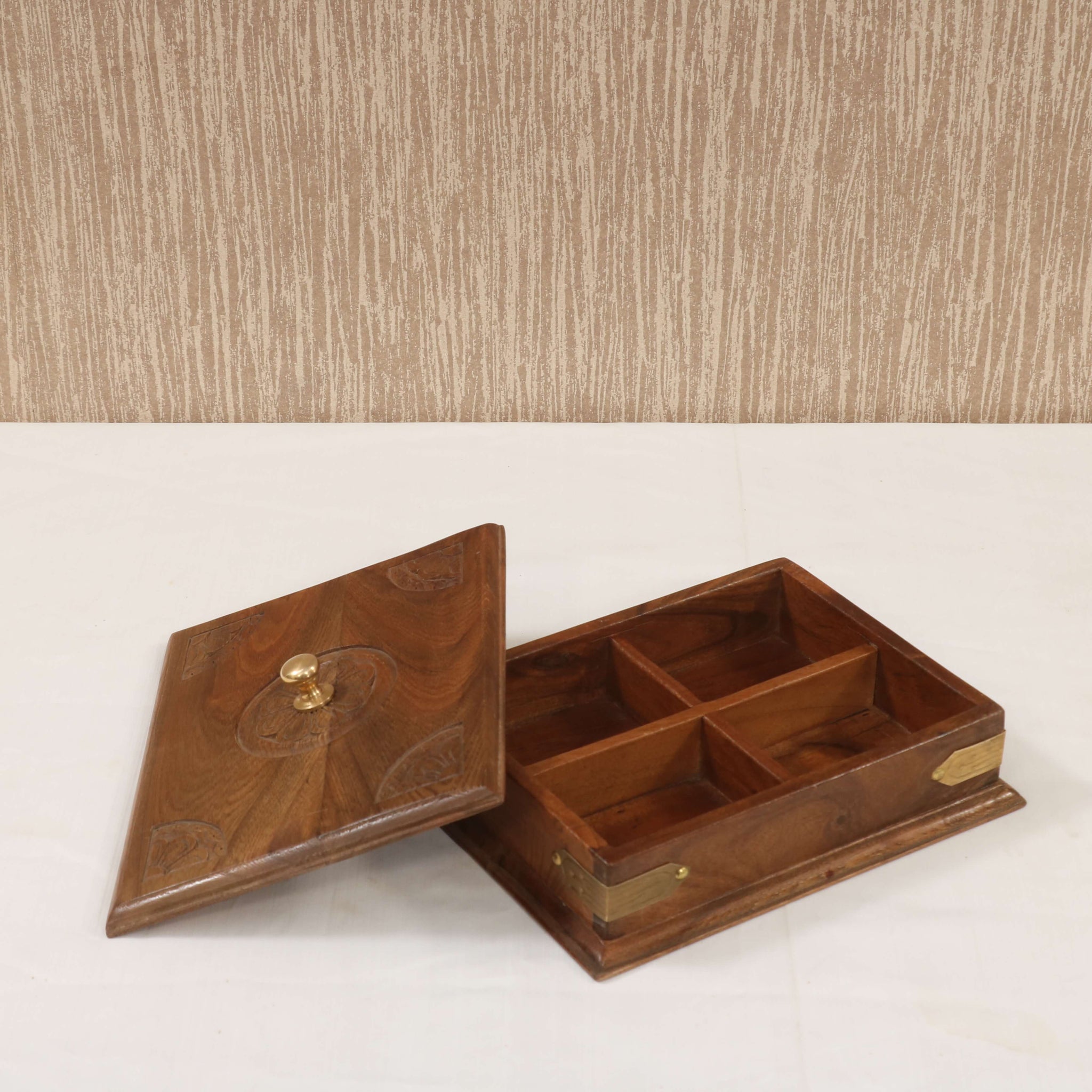Corner Engraved Wooden Box