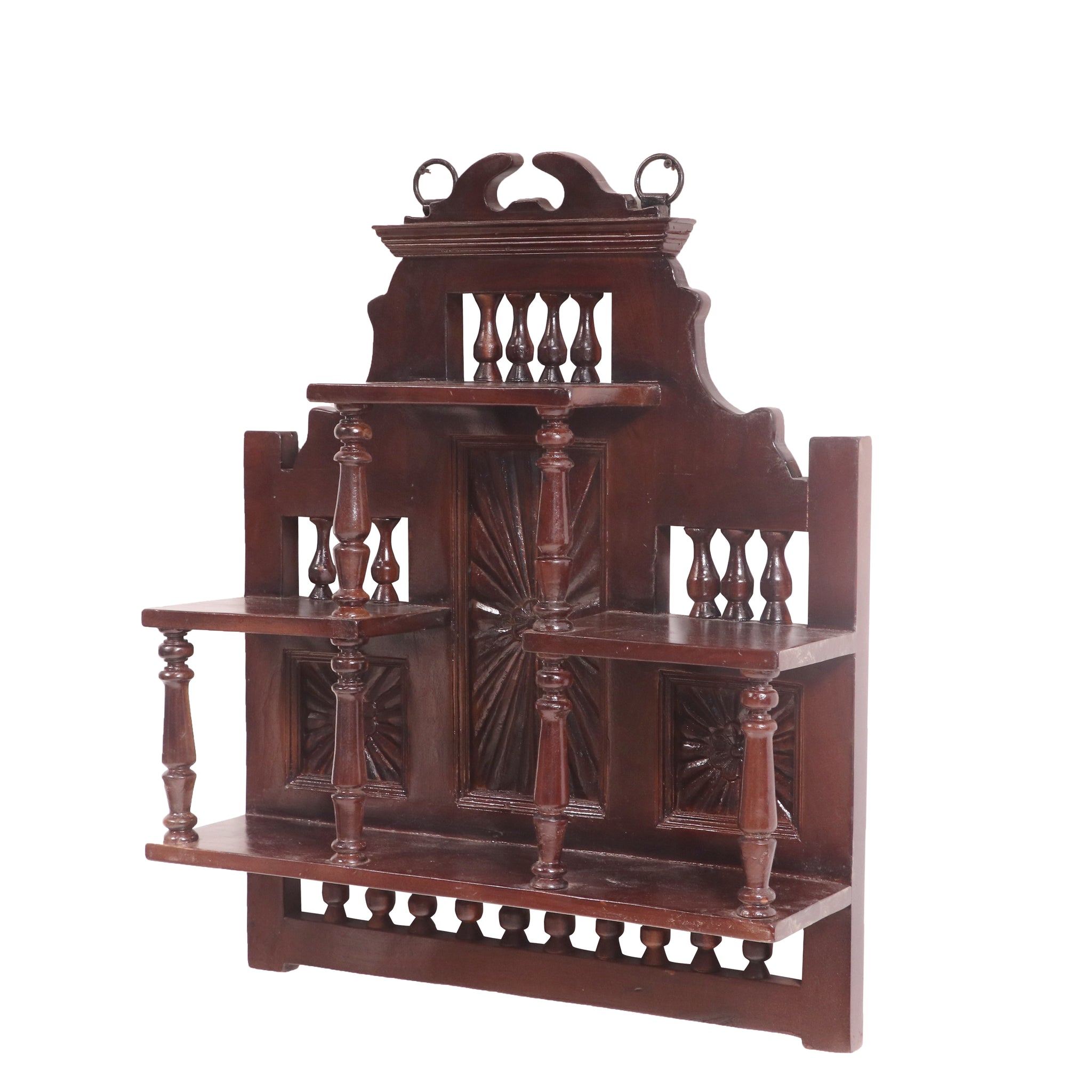 Solid wood carved wooden wall rack concept