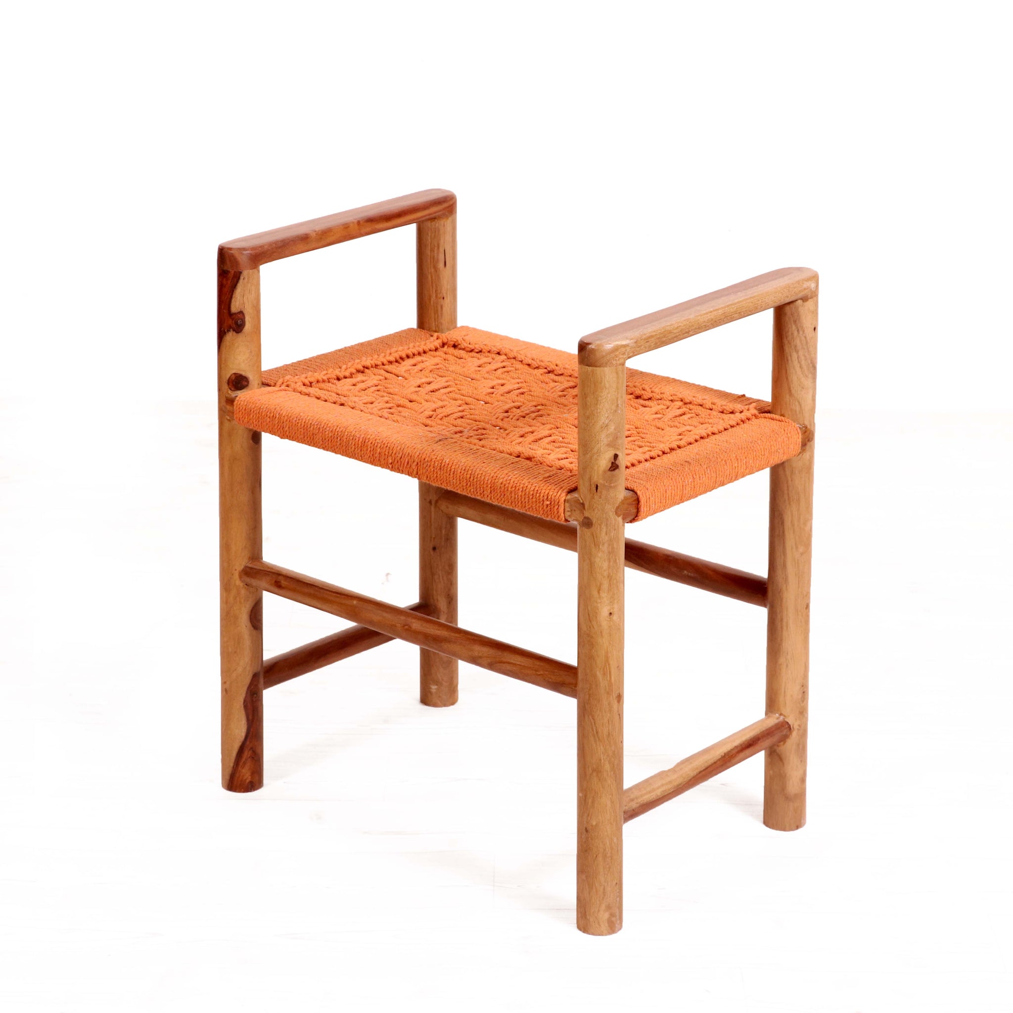 Sheesham wood weaved stool