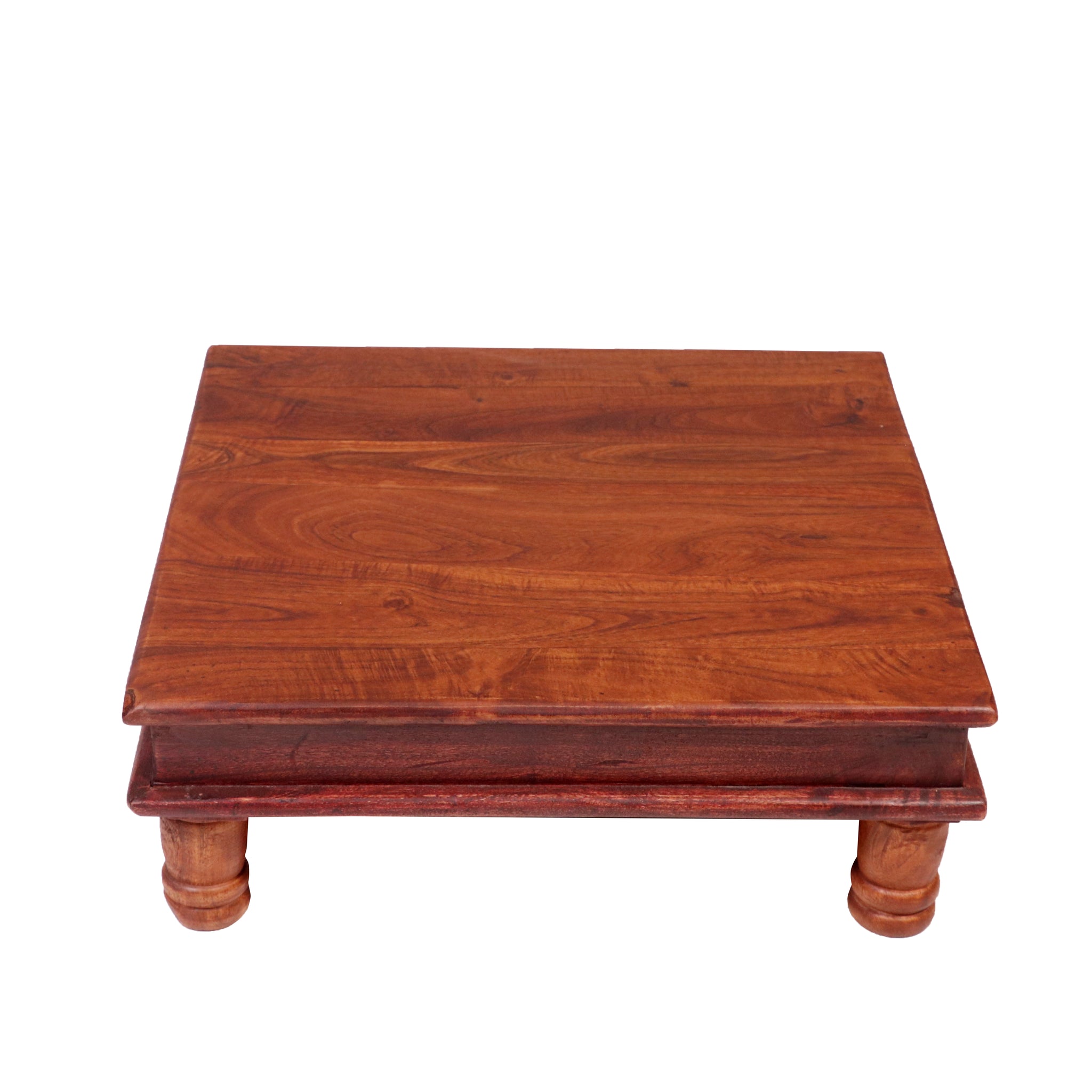 Elegant Solid Teak Wood Pooja Bajot - Beautiful and Sacred Design
