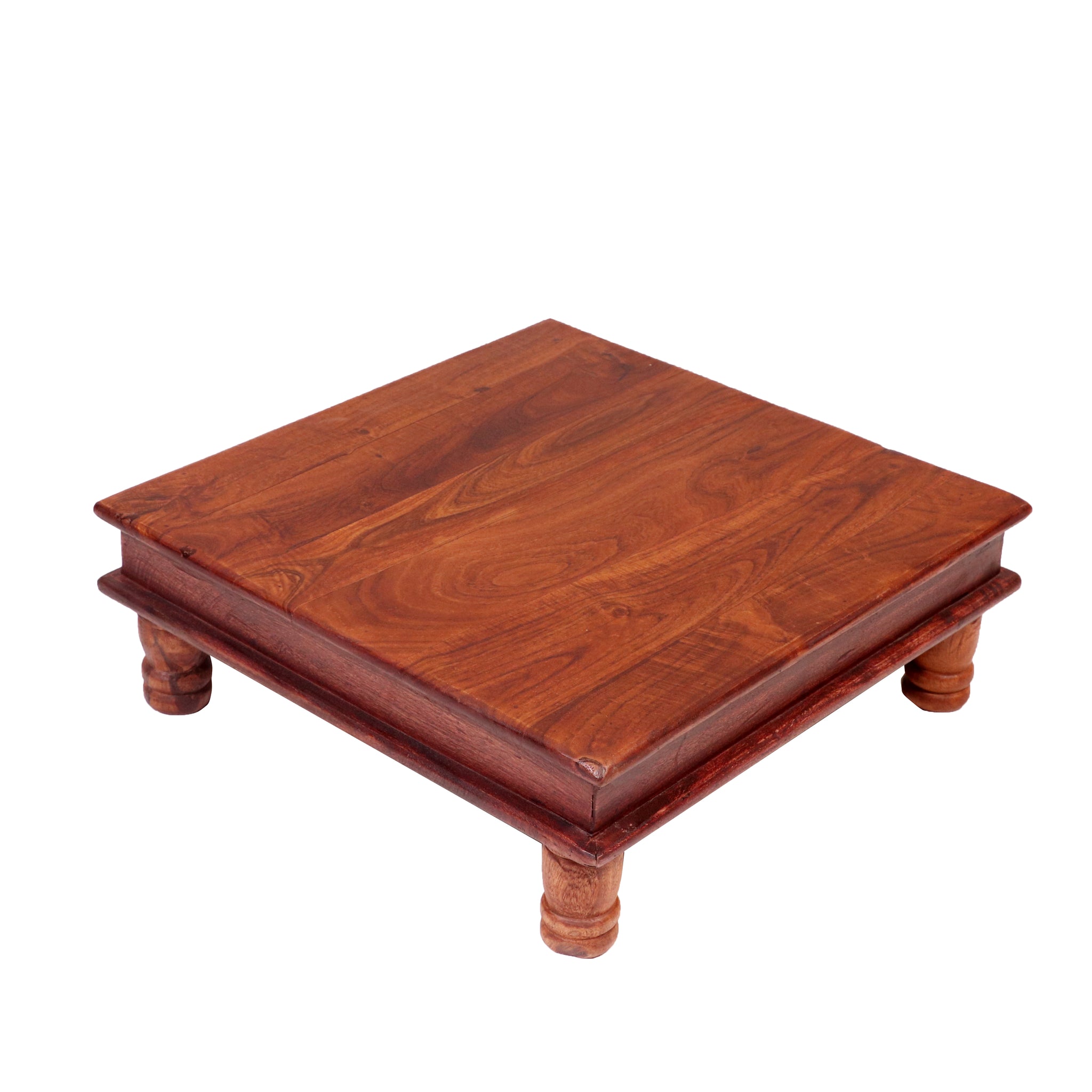 Elegant Solid Teak Wood Pooja Bajot - Beautiful and Sacred Design