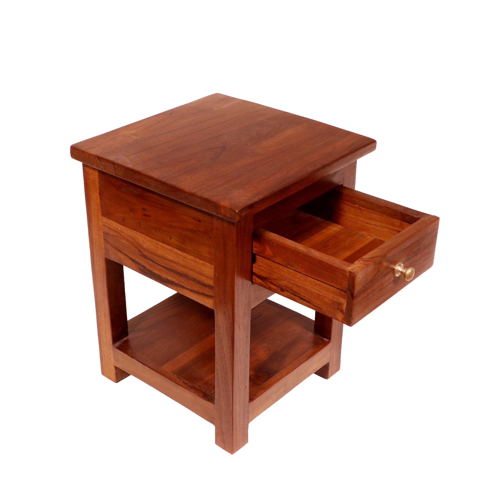 Solid wood one drawer rack style bedside