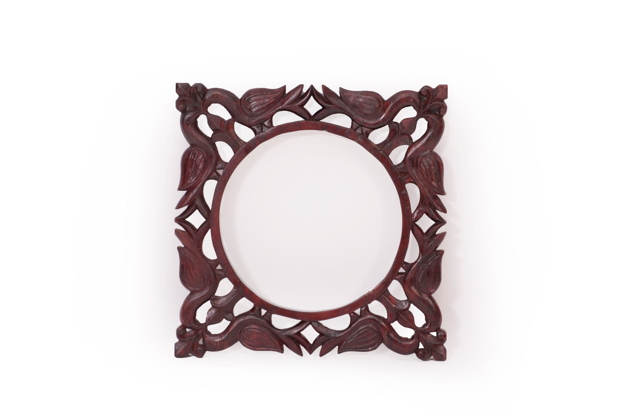 Wooden Birds Chirping Mirror Frame