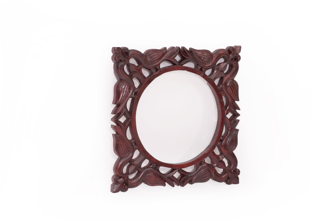 Wooden Birds Chirping Mirror Frame