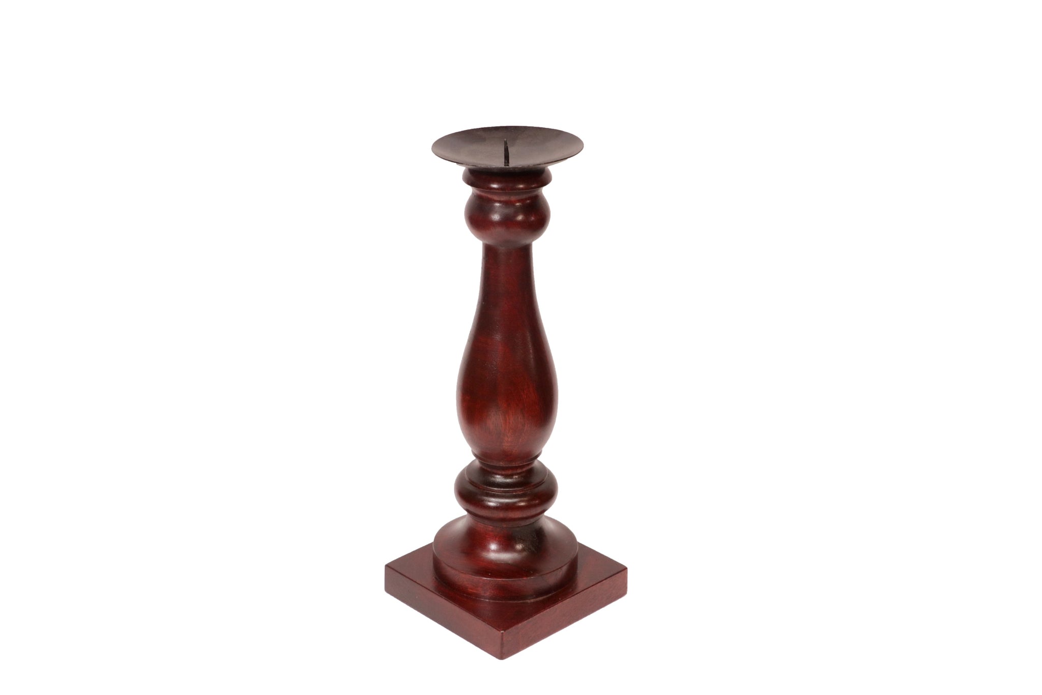 Wooden Pillar Base Candle Holder