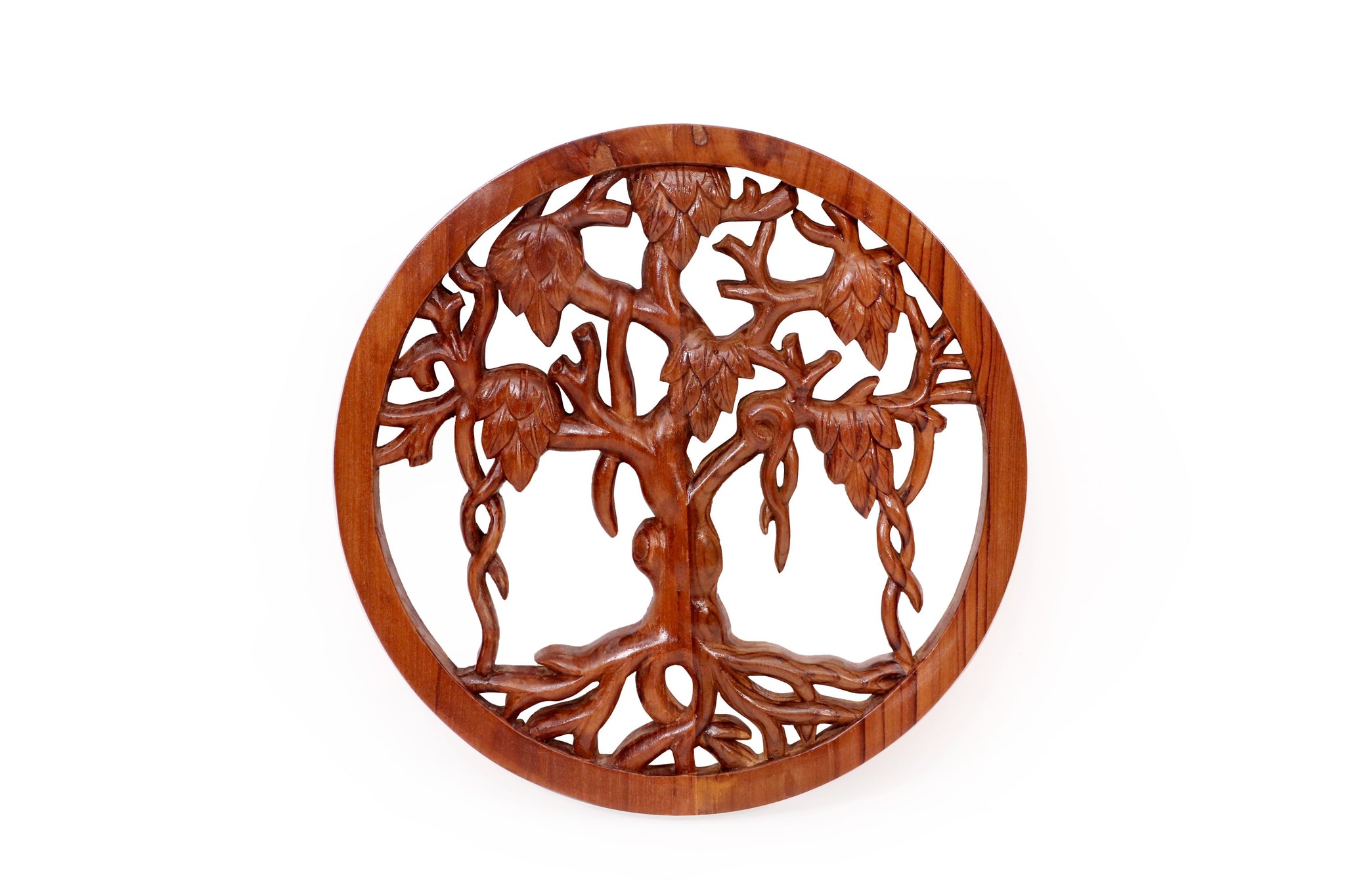 Wooden Teak Ring Tree Wall Decor